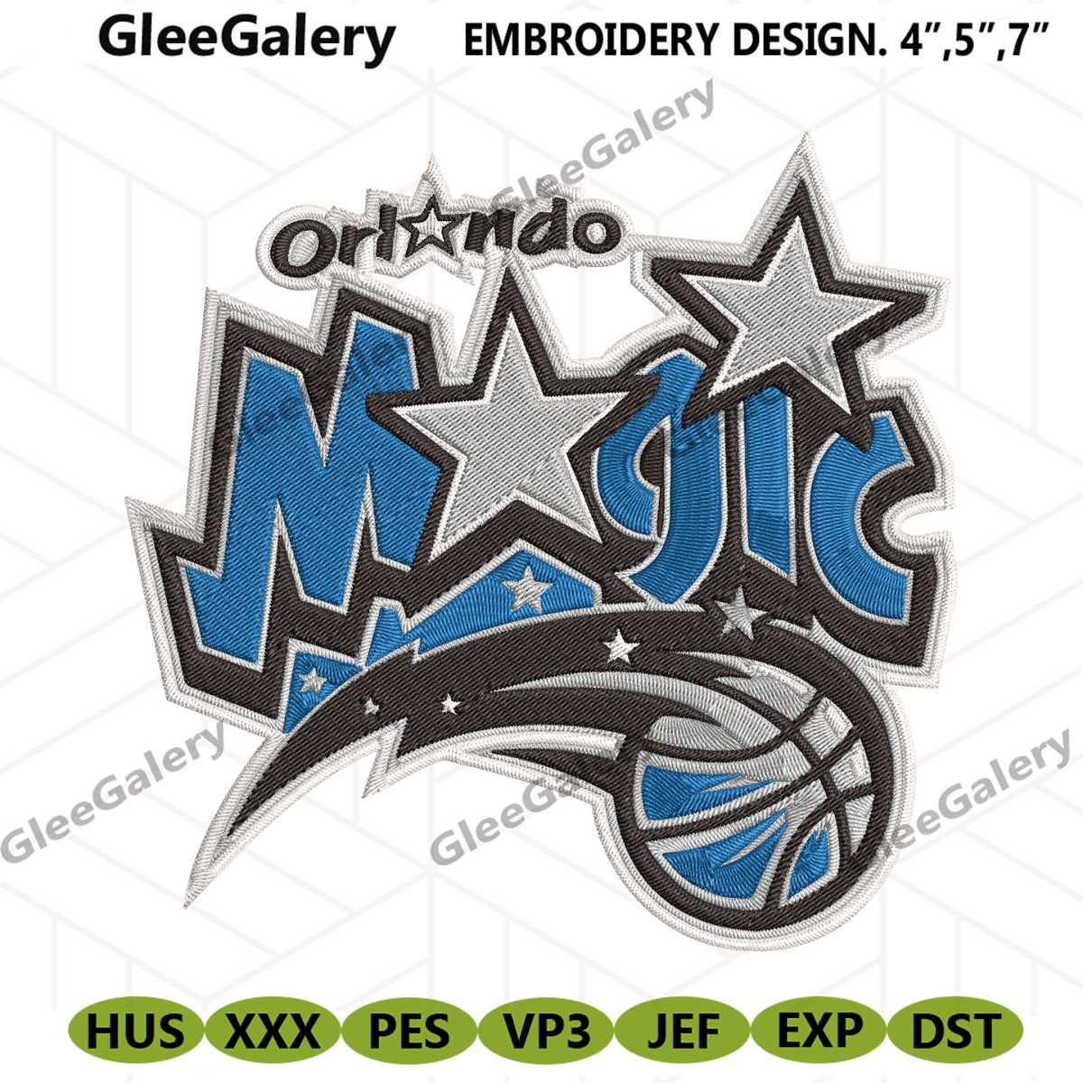 Orlando Magic Symbol Machine Embroidery Files, Orlando NBA E | Inspire ...
