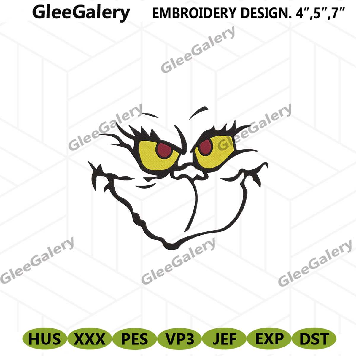 Grinch Face Embroidery Design Instant Download, Grinch Face | Inspire ...