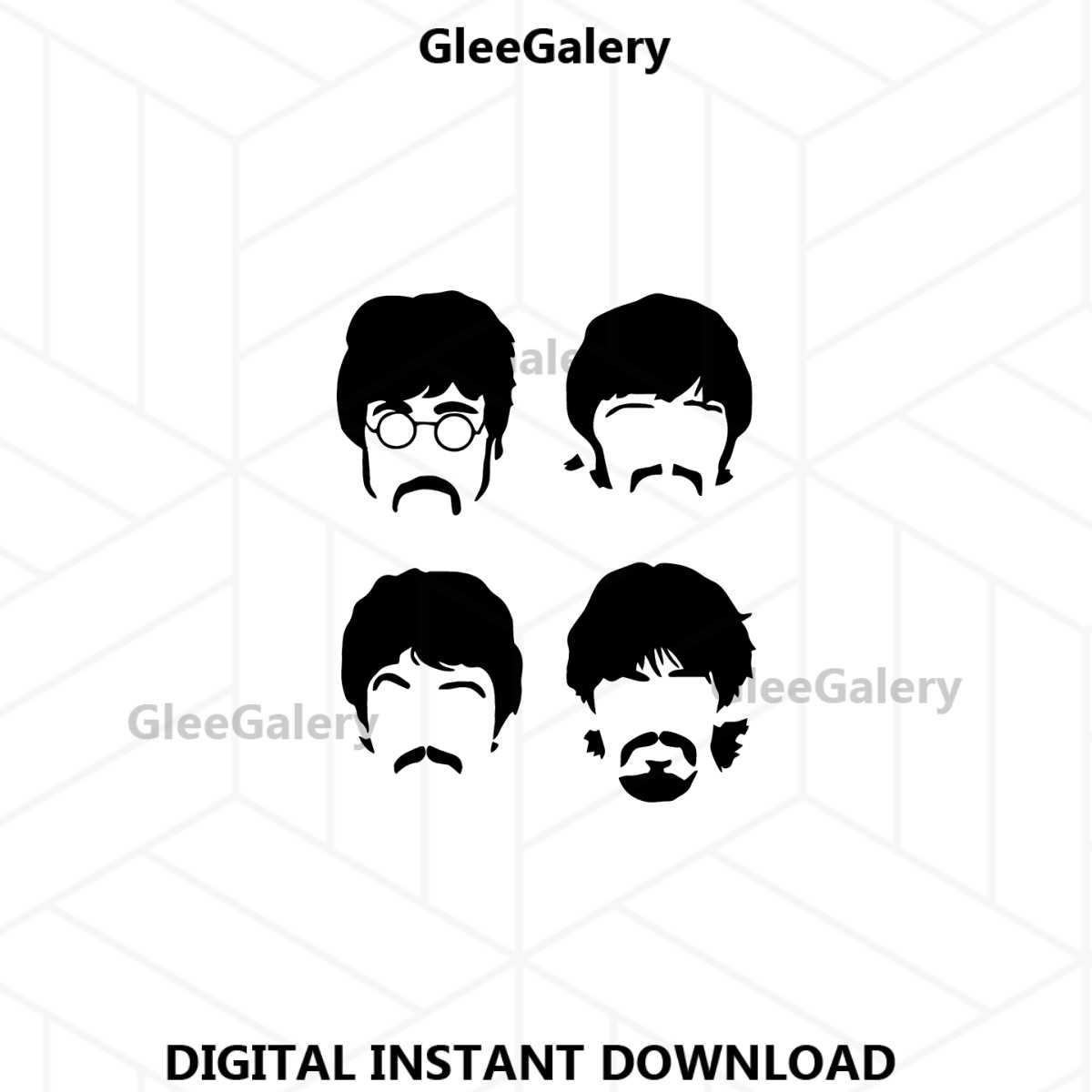 The Beatles Svg, Face Silhouette Svg, Beatles Face Cricut Sv | Inspire ...