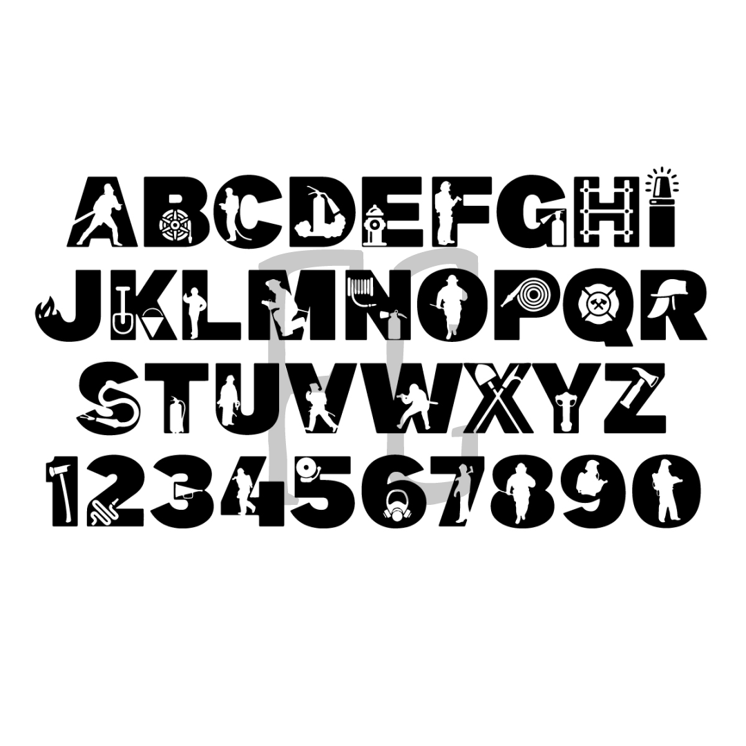 Firefighter Alphabet Svg Firefighter Font Svg Digital File | Inspire Uplift
