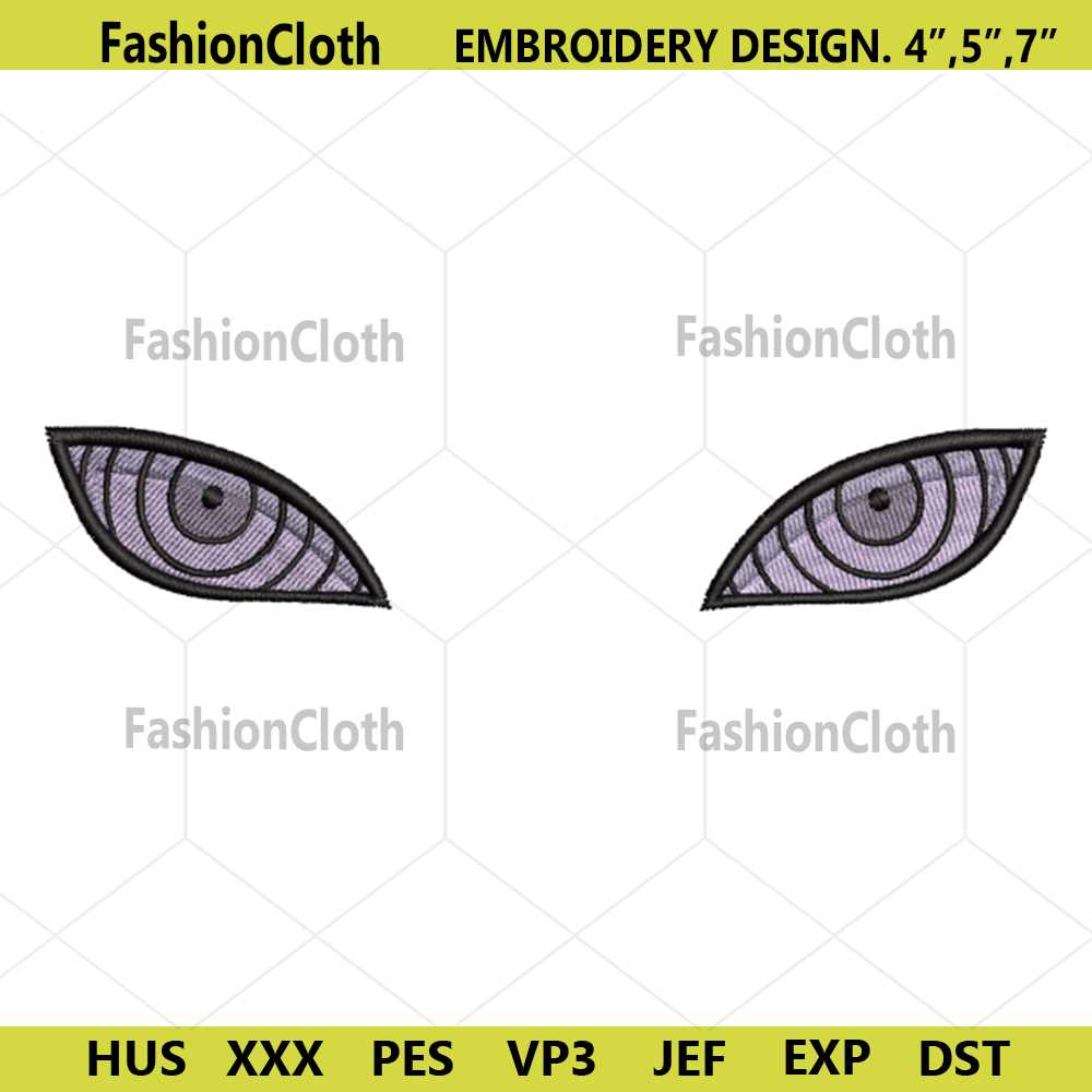 Rinnegan Eyes Embroidery Design Download Anime Naruto Embroi | Inspire ...