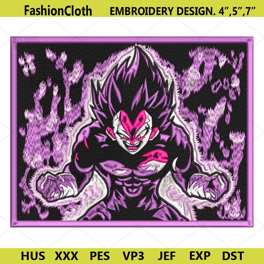 Vegeta Ultra Ego Form Embroidery Design Instant Download Fil - Inspire ...