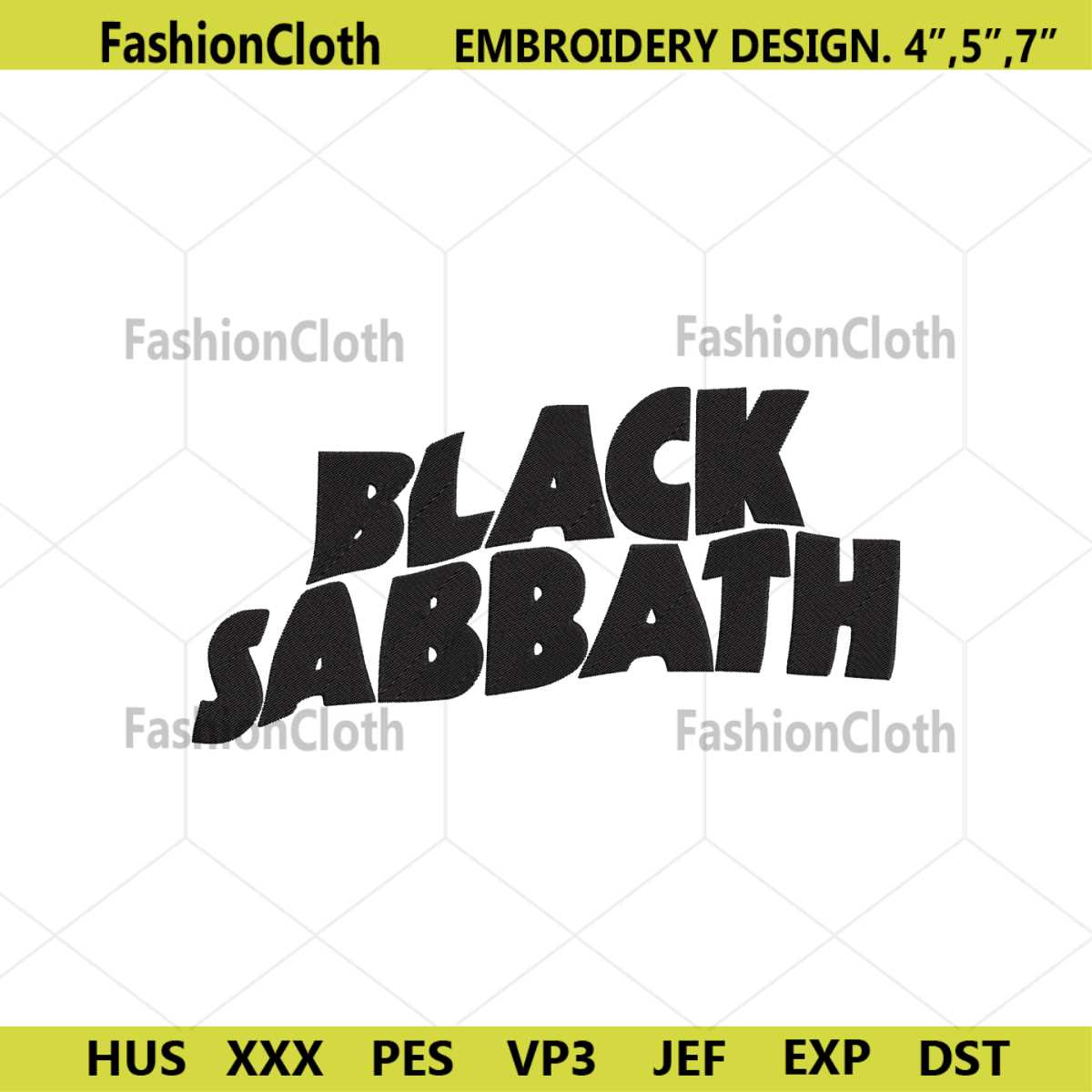 Black Sabbath Basic Logo Rock Band Embroidery Design Downloa | Inspire ...