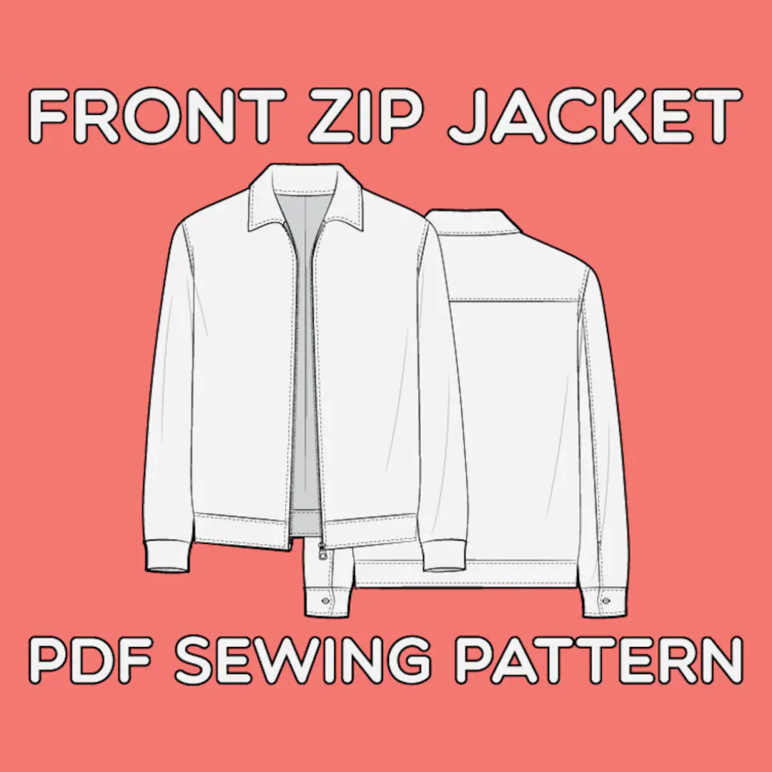 Front Zip Jacket PDF Sewing Pattern Sizes XS / S / M / L / X | Inspire ...