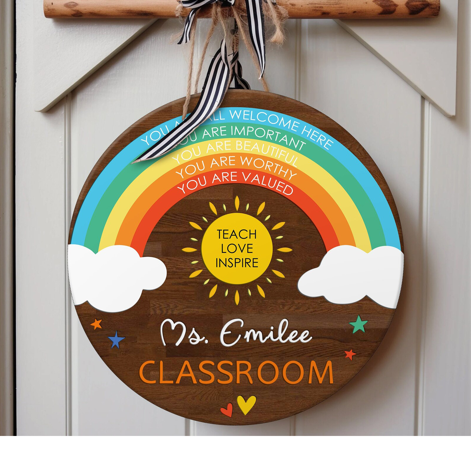 Custom Teacher Sign, Personalized Teacher Door Sign, Classro - Inspire ...