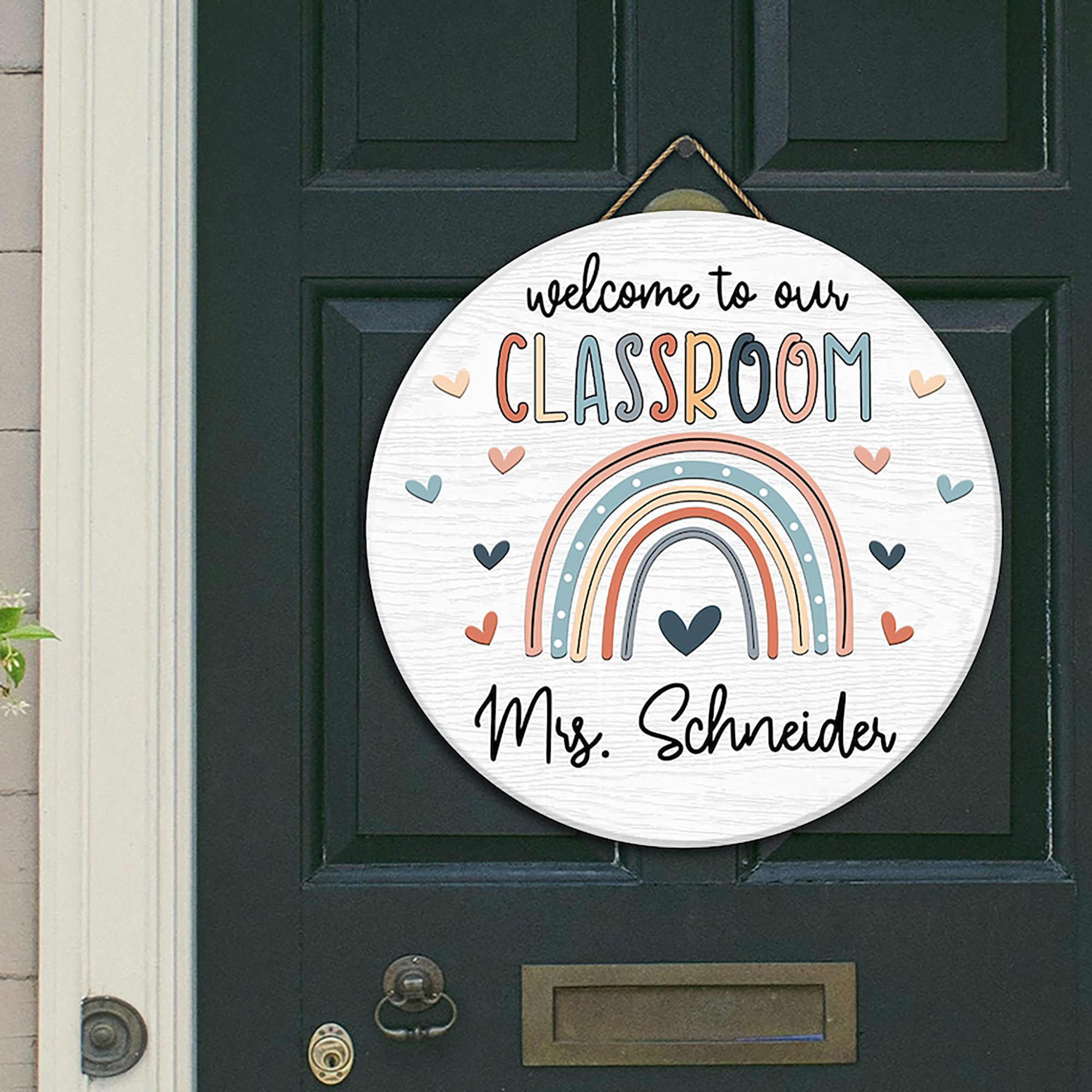 Custom Teacher Door Sign, Classroom Door Decor, Teacher Name | Inspire ...