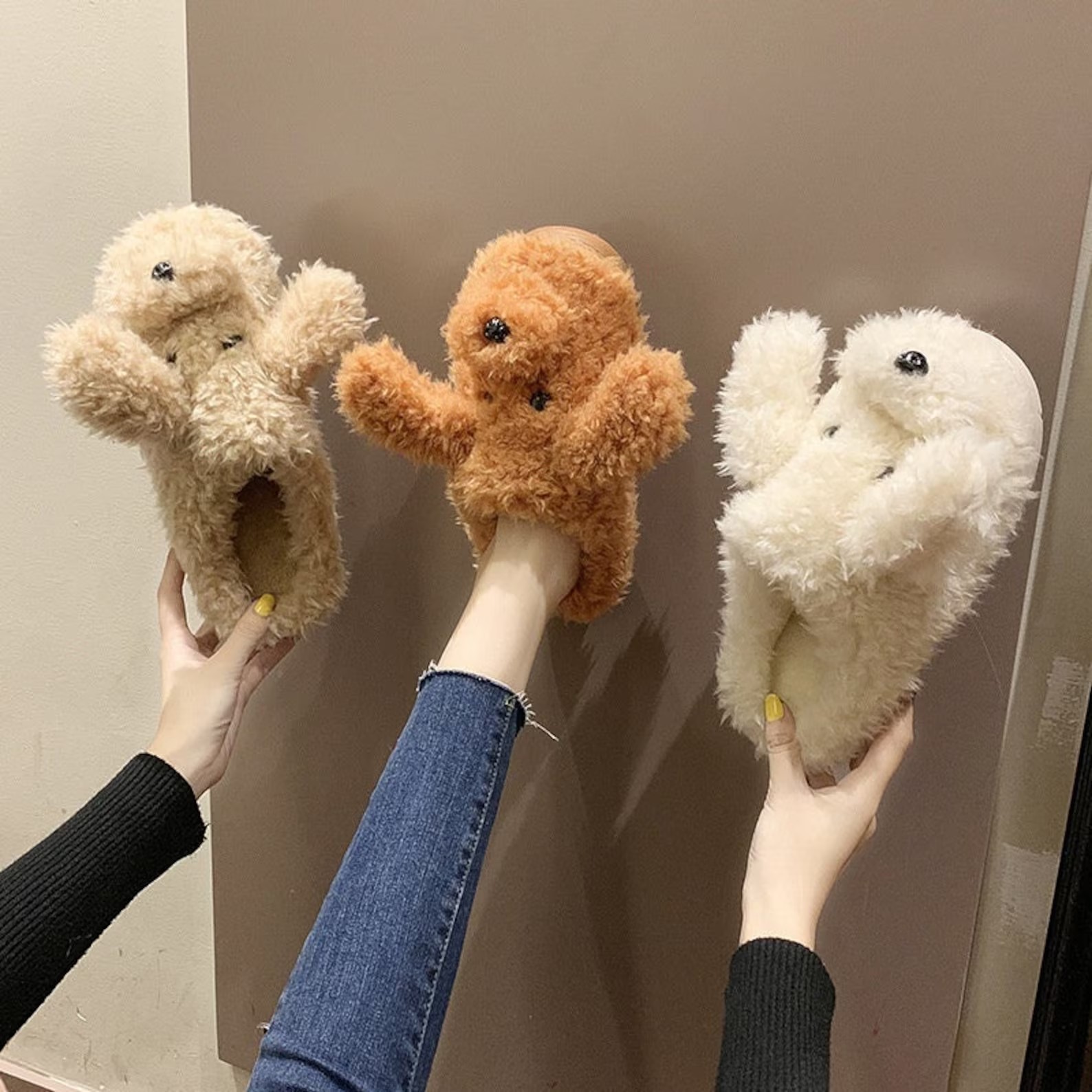 Fluffy Dog Slippers, Sweet Dog Figured House Slippers, Keeps | Inspire ...