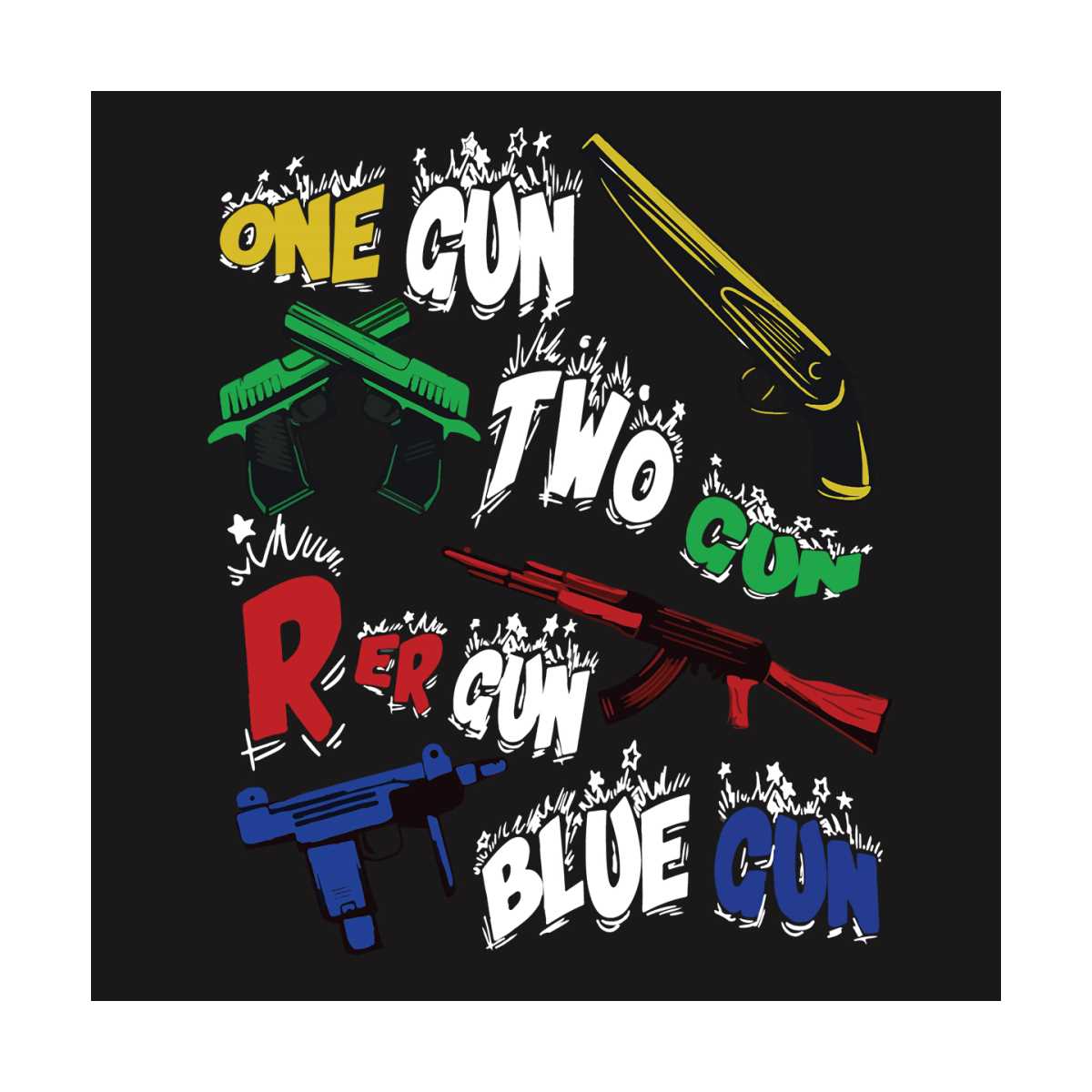 One Gun Two Gun Red Gun Blue Gun Svg, Trending Svg, Gun Svg, - Inspire ...
