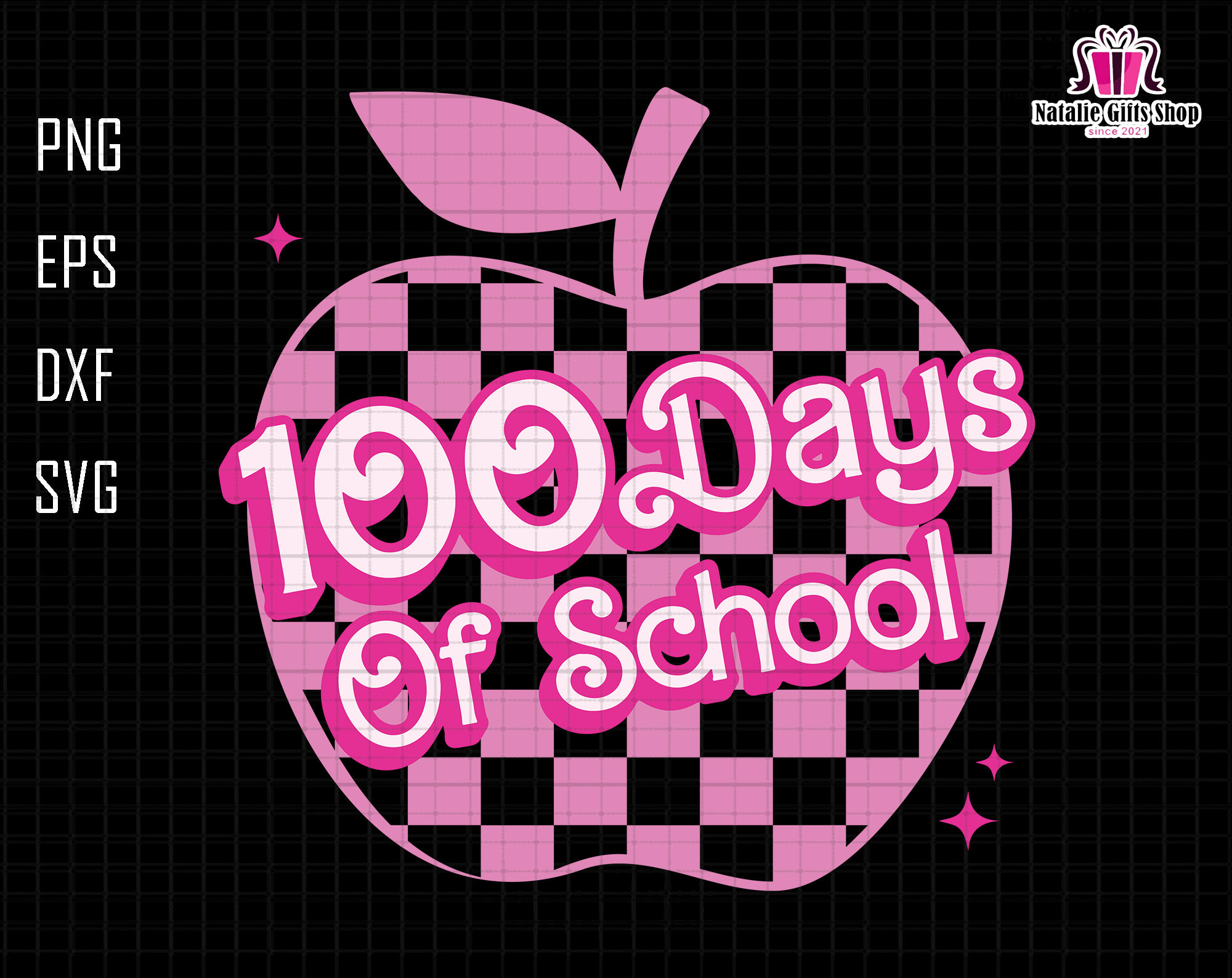 100 Day Of School Svg, Pink Svg, Apple Svg, In My 100th Days | Inspire ...