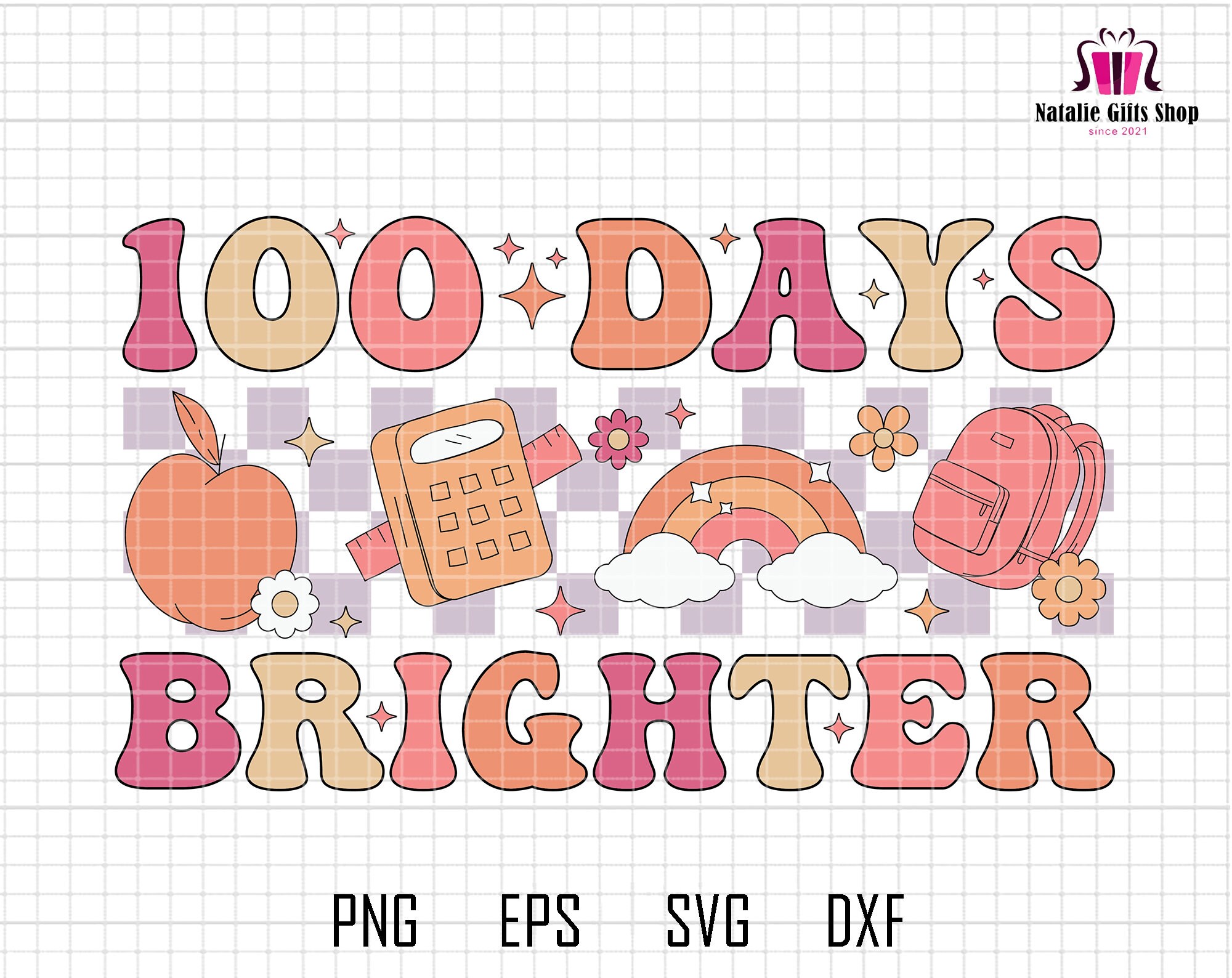 100 Days Brighter Svg, 100th Days Of School Svg, Back to Sch | Inspire ...