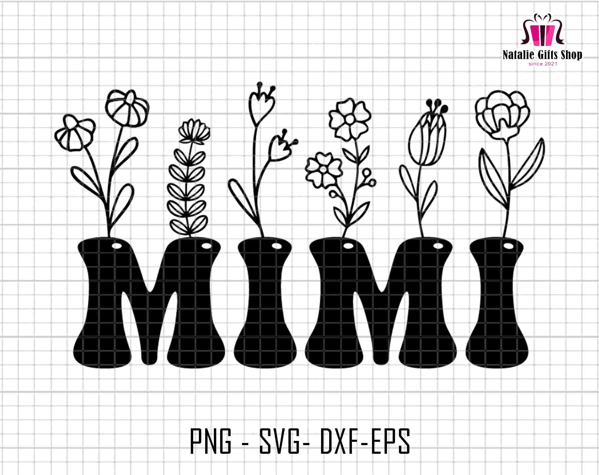 Mimi Flower Svg, Floral Mimi Svg, Retro Mimi Svg, Mimi Silho | Inspire ...