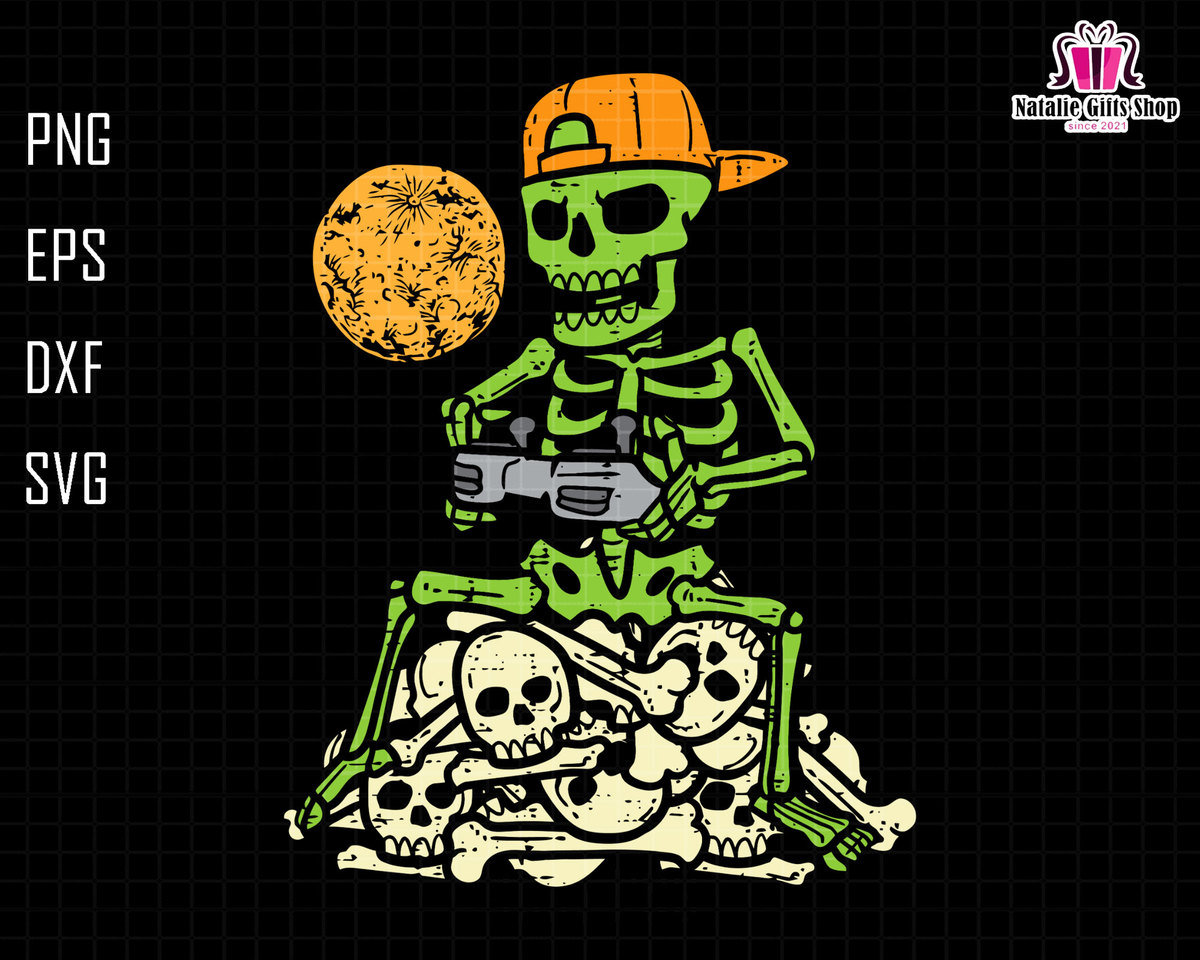 Skeleton Gaming Svg, Skull Svg, Skeleton Svg, Spooky Scary S - Inspire ...
