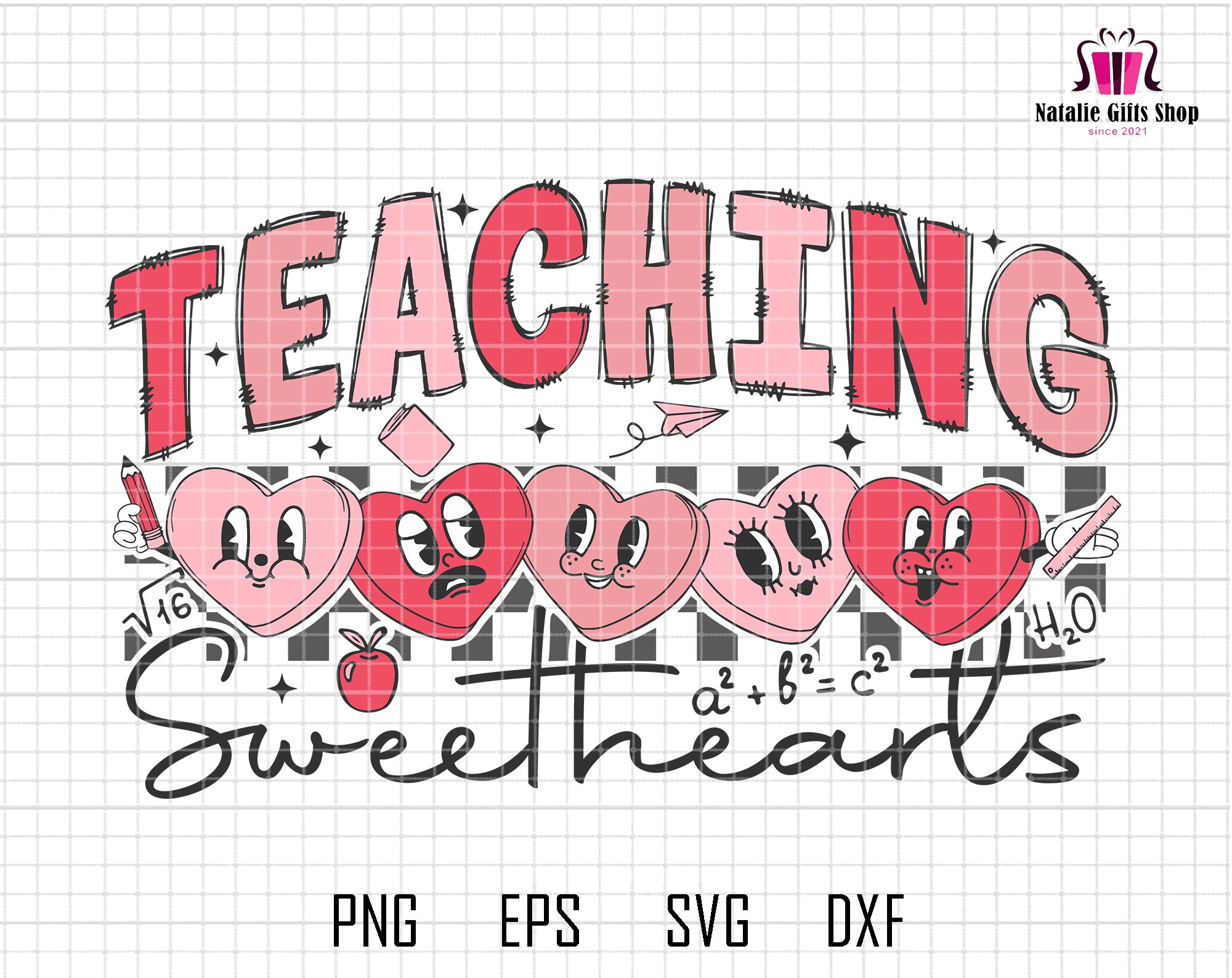 Teaching Sweethearts Svg, Retro Heart Svg, Teacher Appreciat | Inspire ...