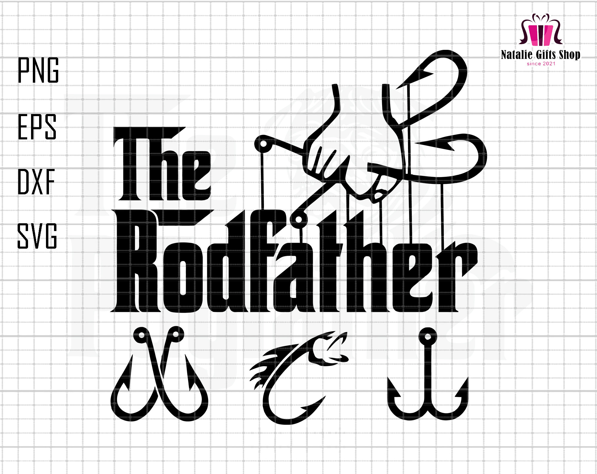 The Rod Father Svg, Funny Fishing Svg, Fishing Cut File, Fis | Inspire ...