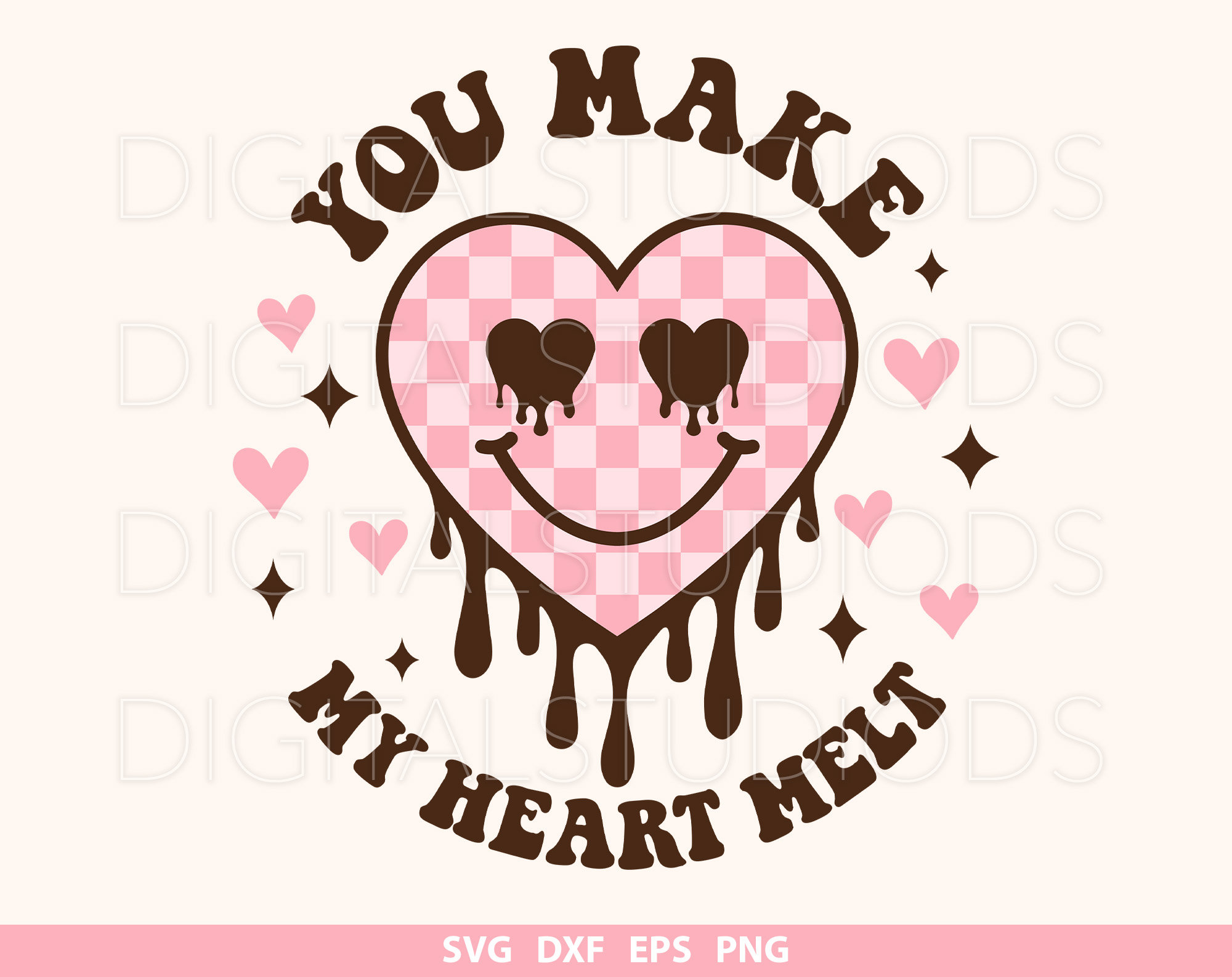 You Make My Heart Melt svg, Retro Valentine png, Valentines | Inspire ...