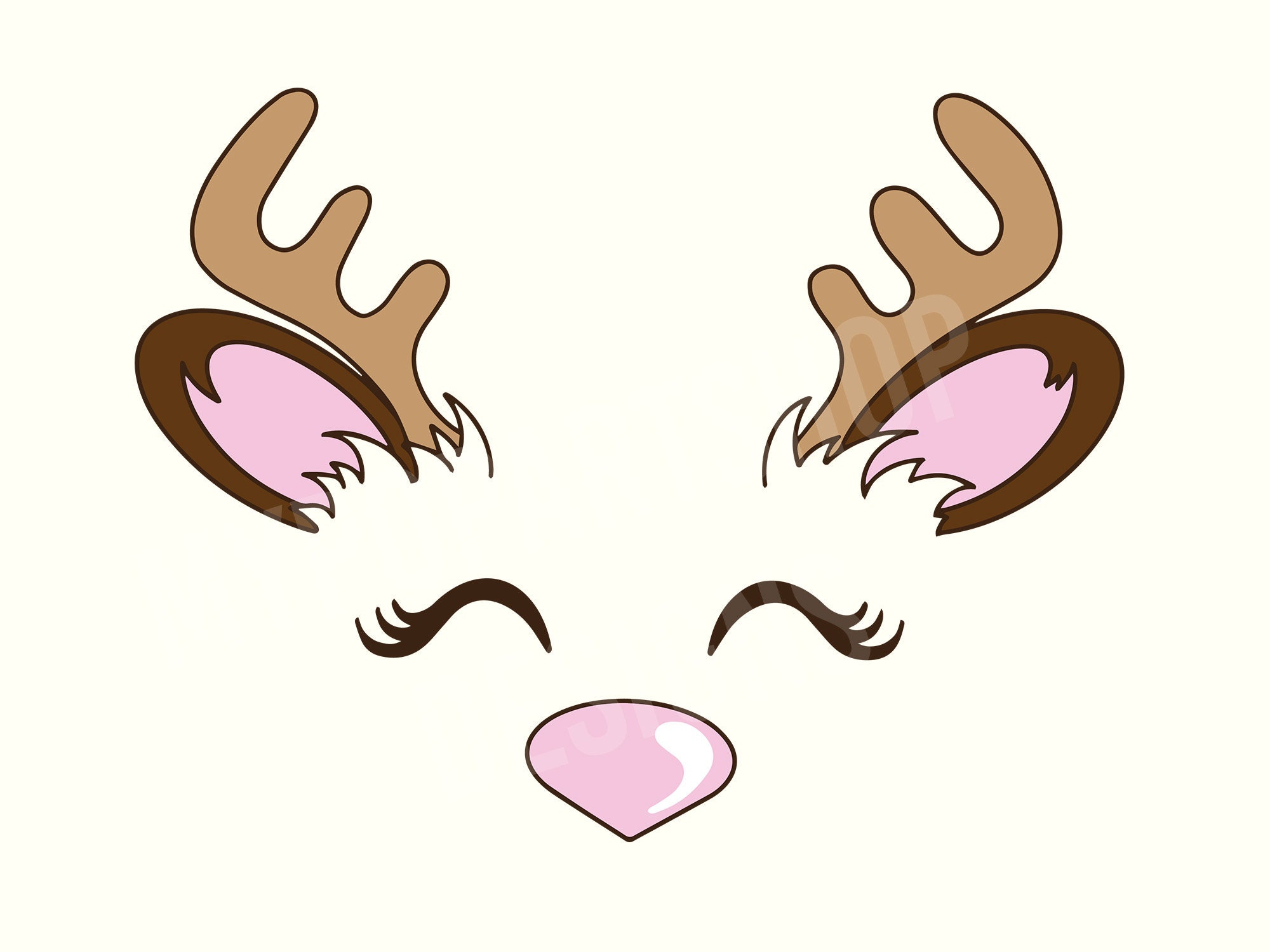 Reindeer Face SVG Cut File,Reindeer Face PNG, Reindeer Svg, - Inspire ...