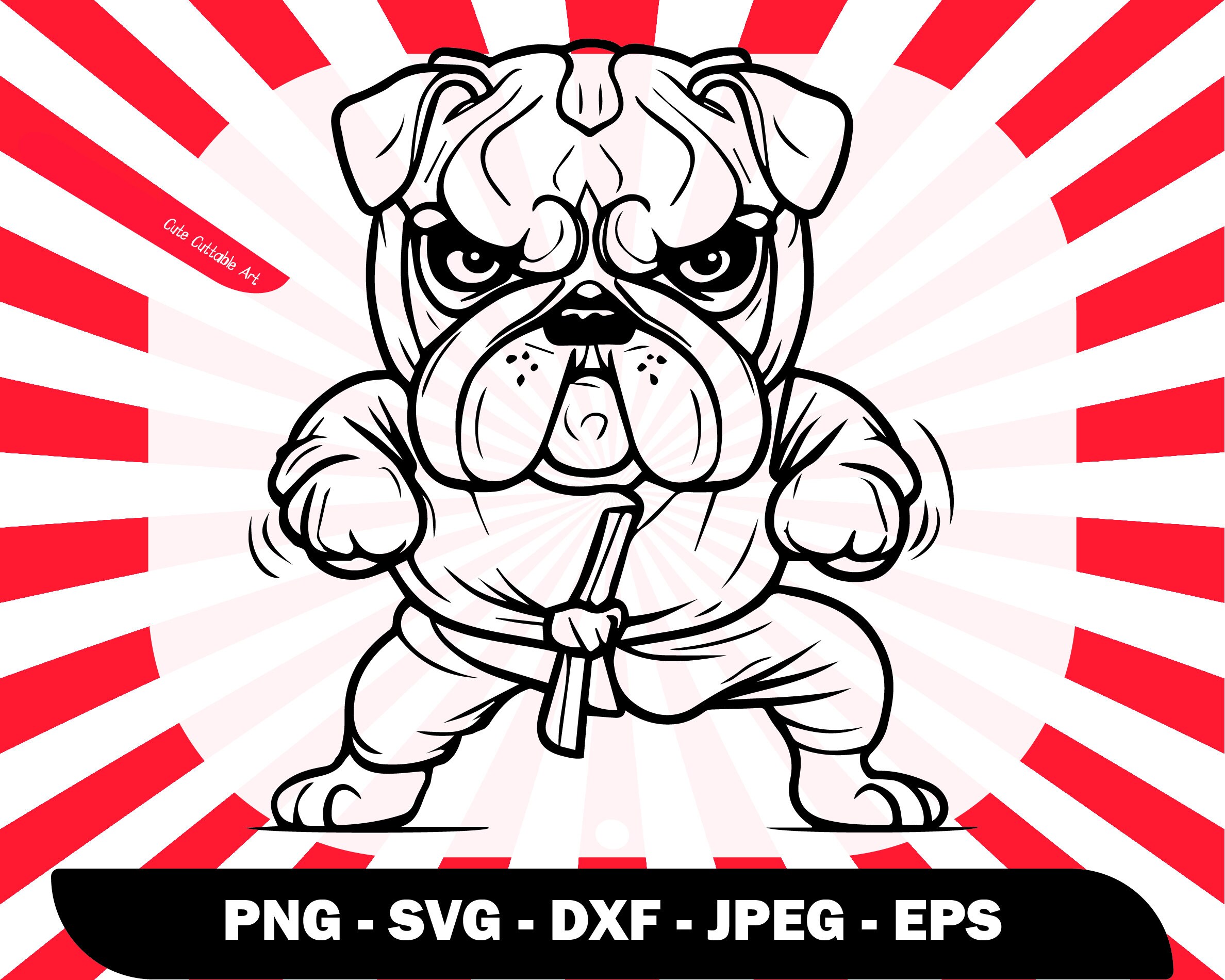 Cute Bulldog Karate Svg, Dog Sport Svg, Baby Bulldog Png, Bu - Inspire ...