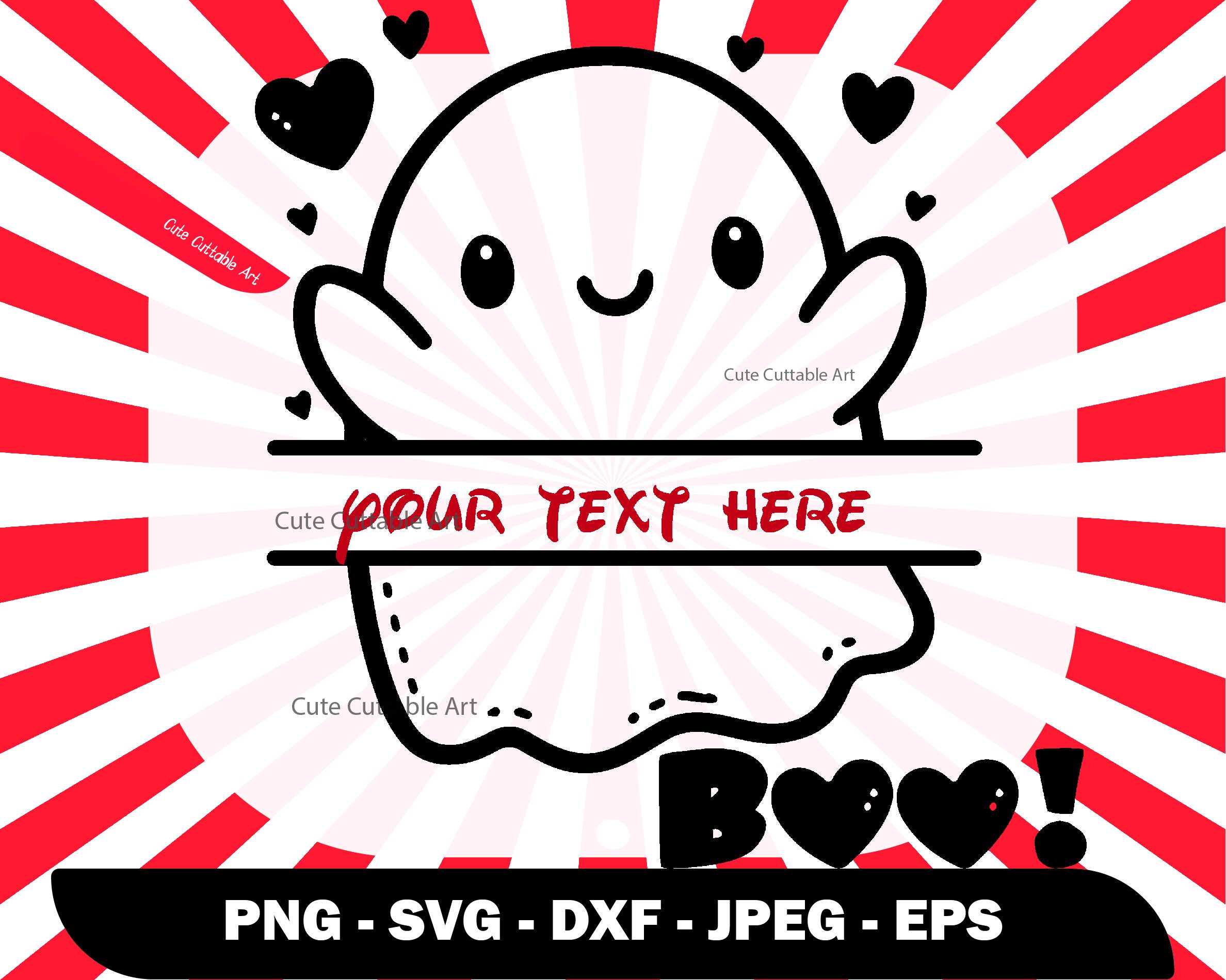 Cute Ghost Split Frame Svg, Halloween Split Monogram Svg, Bo | Inspire ...