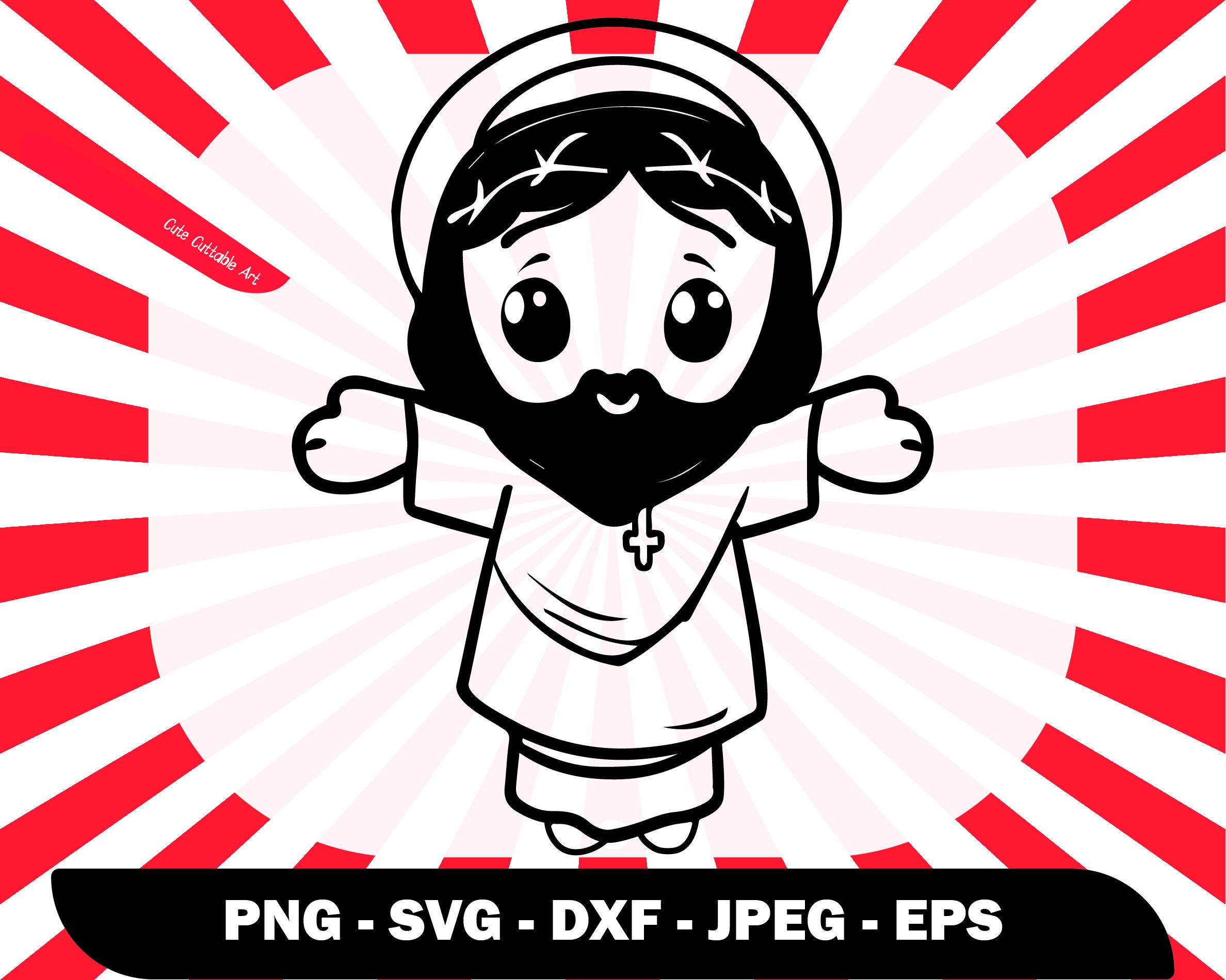 Cute Jesus Svg, Jesus For Kids Svg, Kawaii Christian Png, Je - Inspire ...