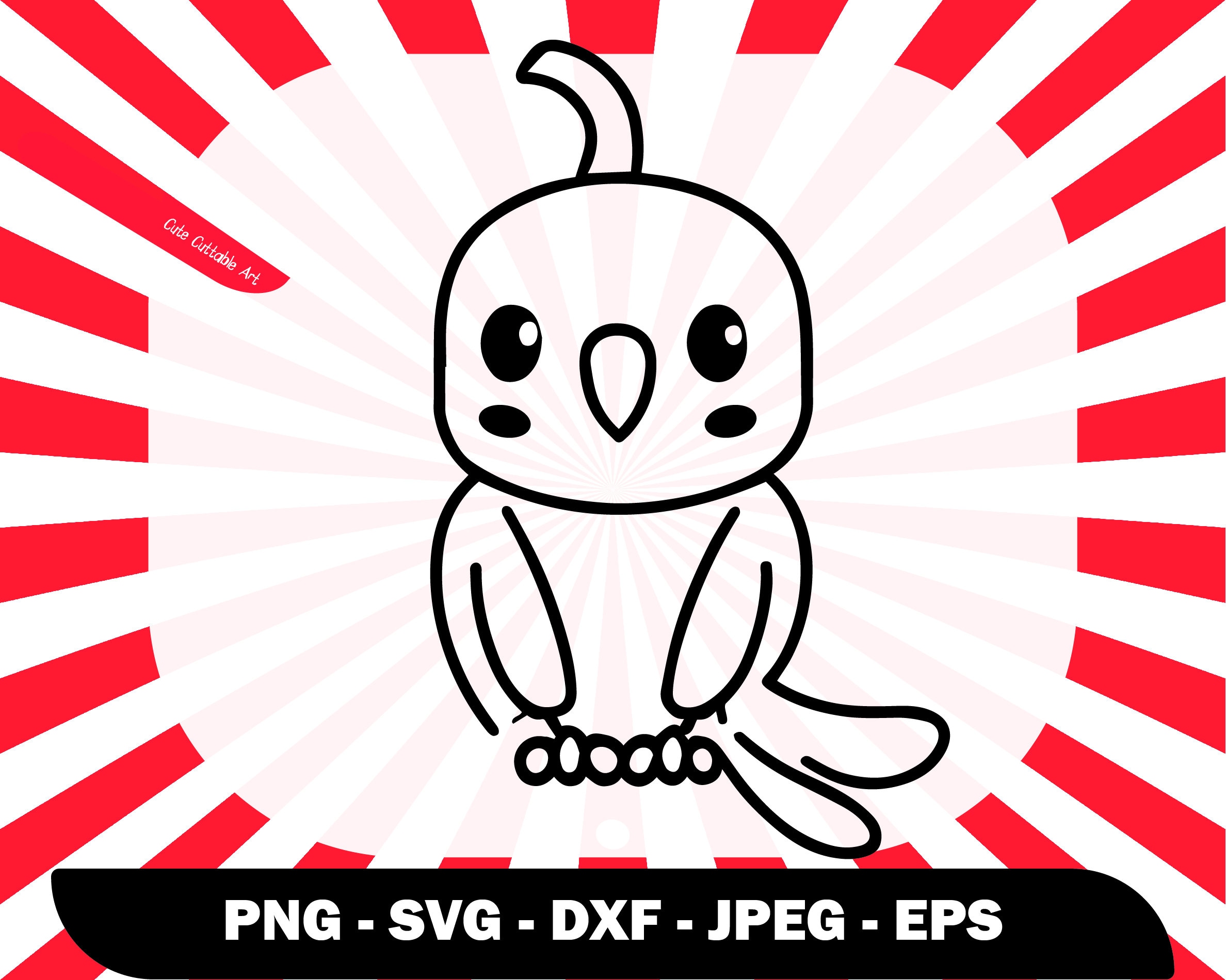 Cute Parrot Outline Drawing Svg, Cute Bird Clipart, Kawaii A | Inspire ...