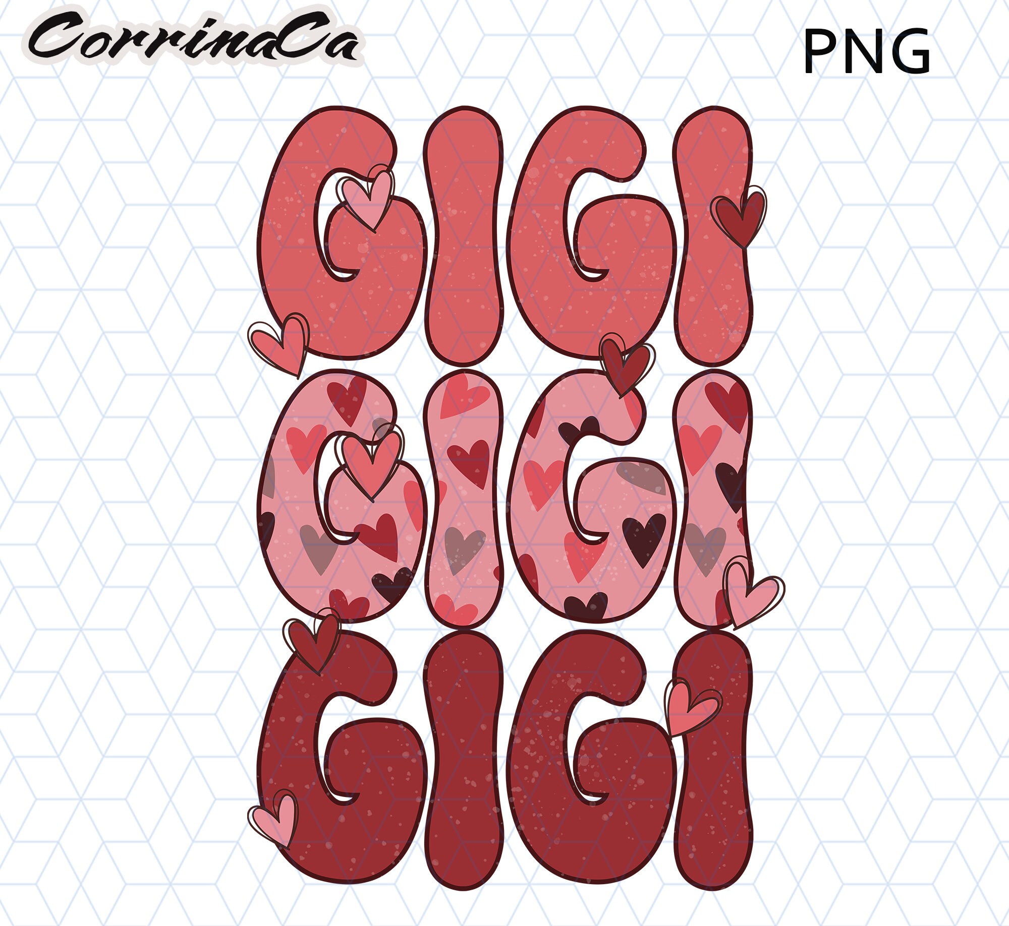 Gigi Hearts Png, Gigi Valentines Png, Retro Valentines Png, | Inspire ...