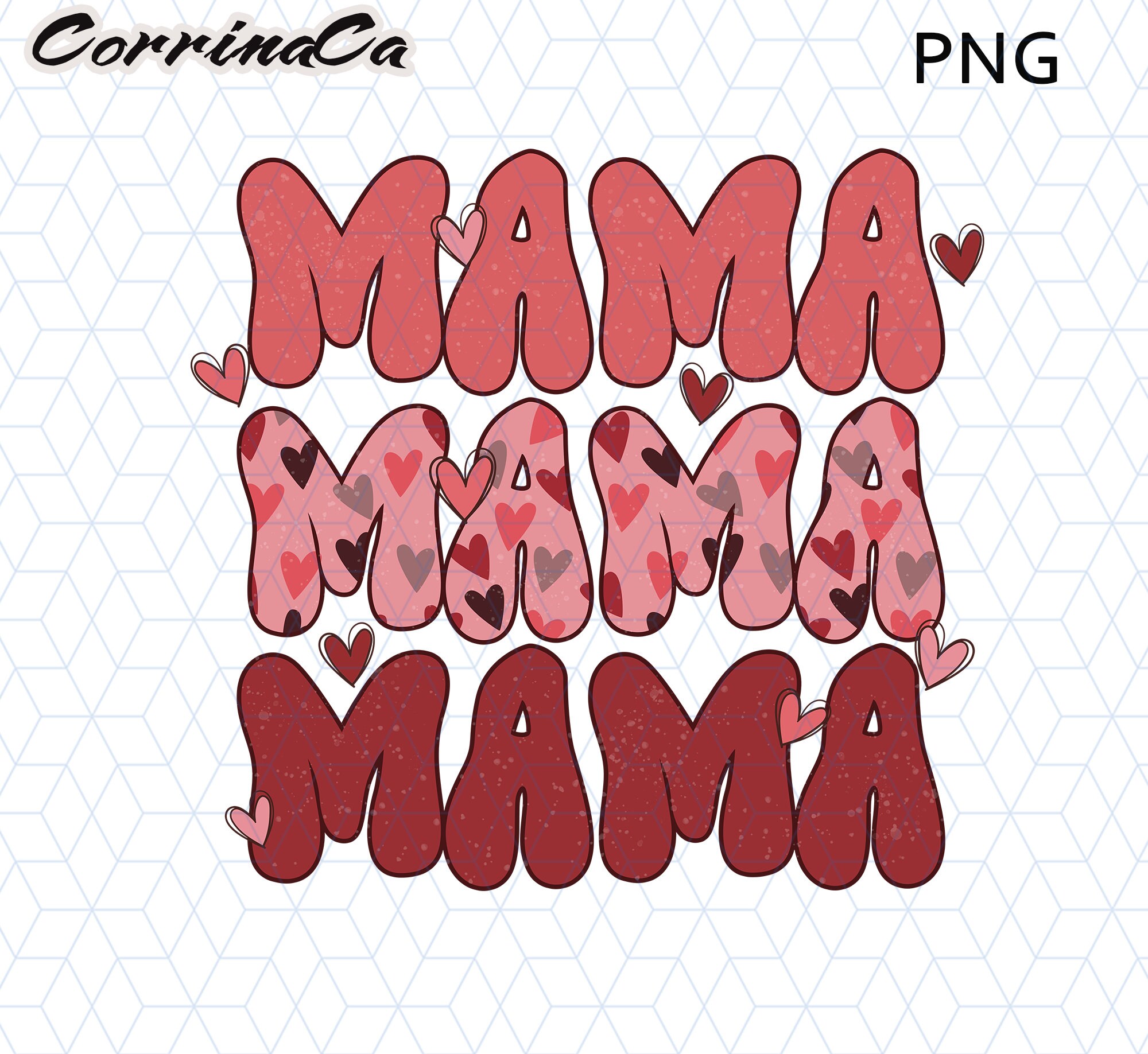 Mama Heart png, Mama Valentines Png, Retro Valentines Png, V | Inspire ...
