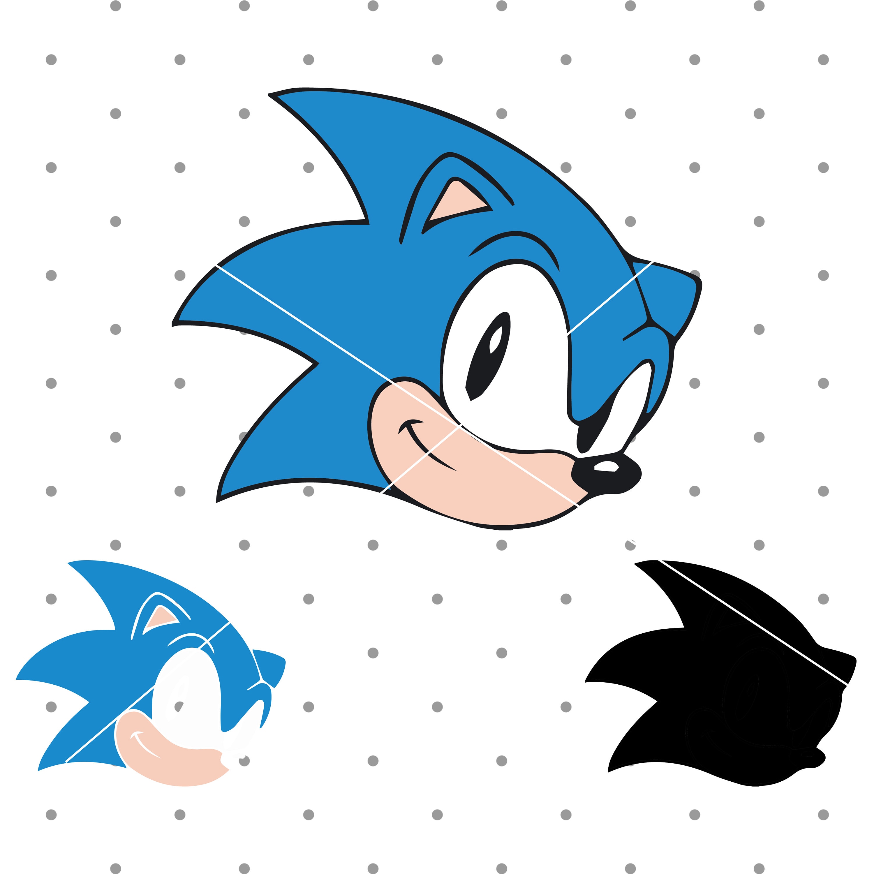 Sonic Svg, Sonic Head Svg, Layered Svg, Face Svg, Characters | Inspire ...