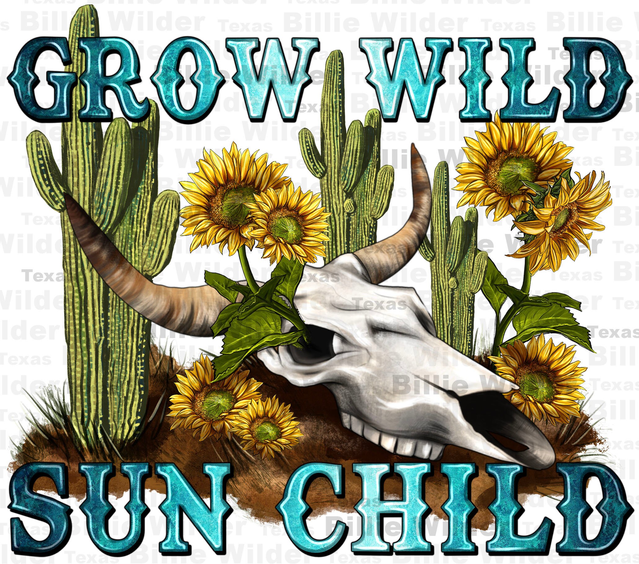 Grow wild sun child png sublimation design download, bull sk | Inspire ...