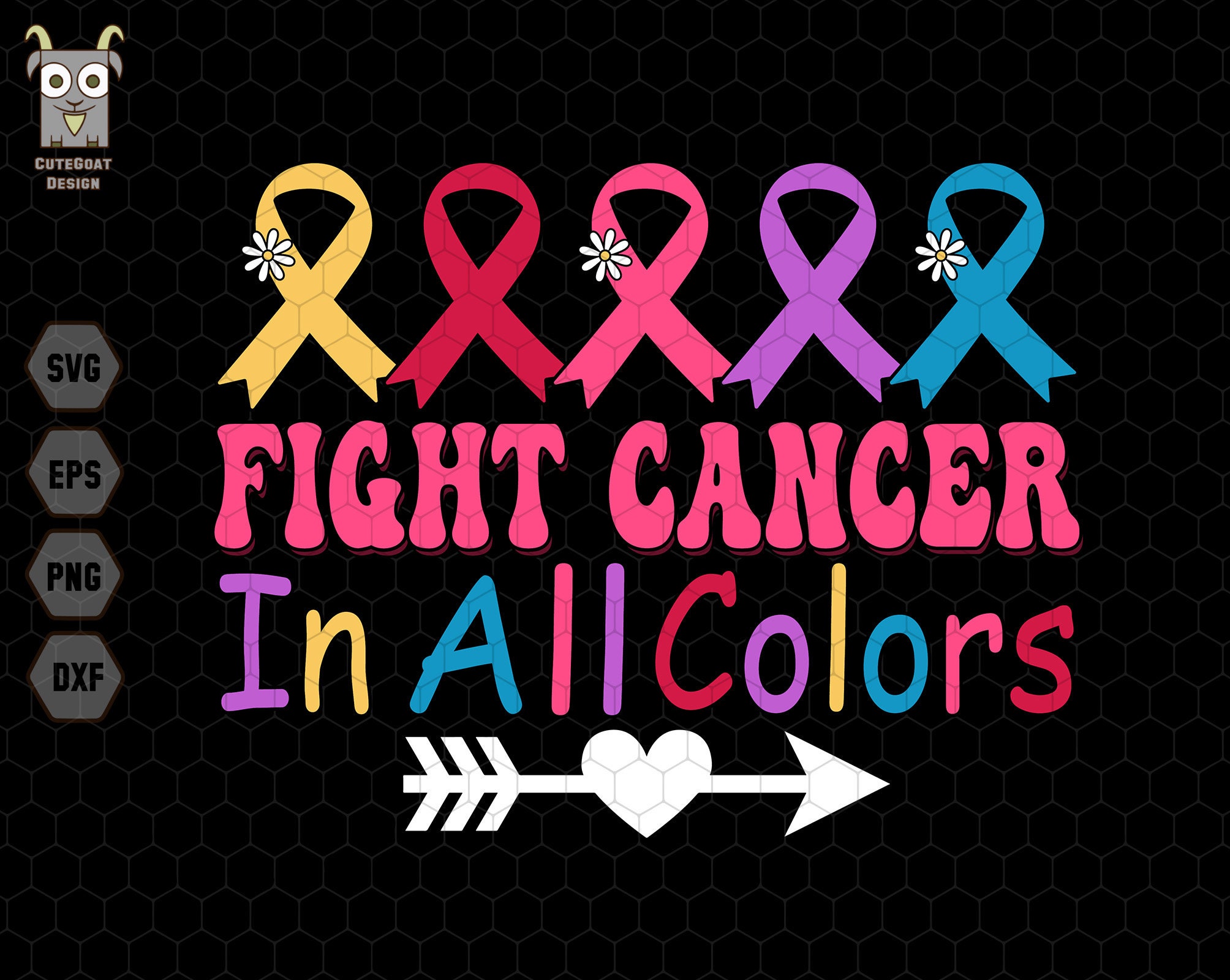 Fight Cancer In All Colors Svg, Breast Cancer Svg, Awareness | Inspire ...