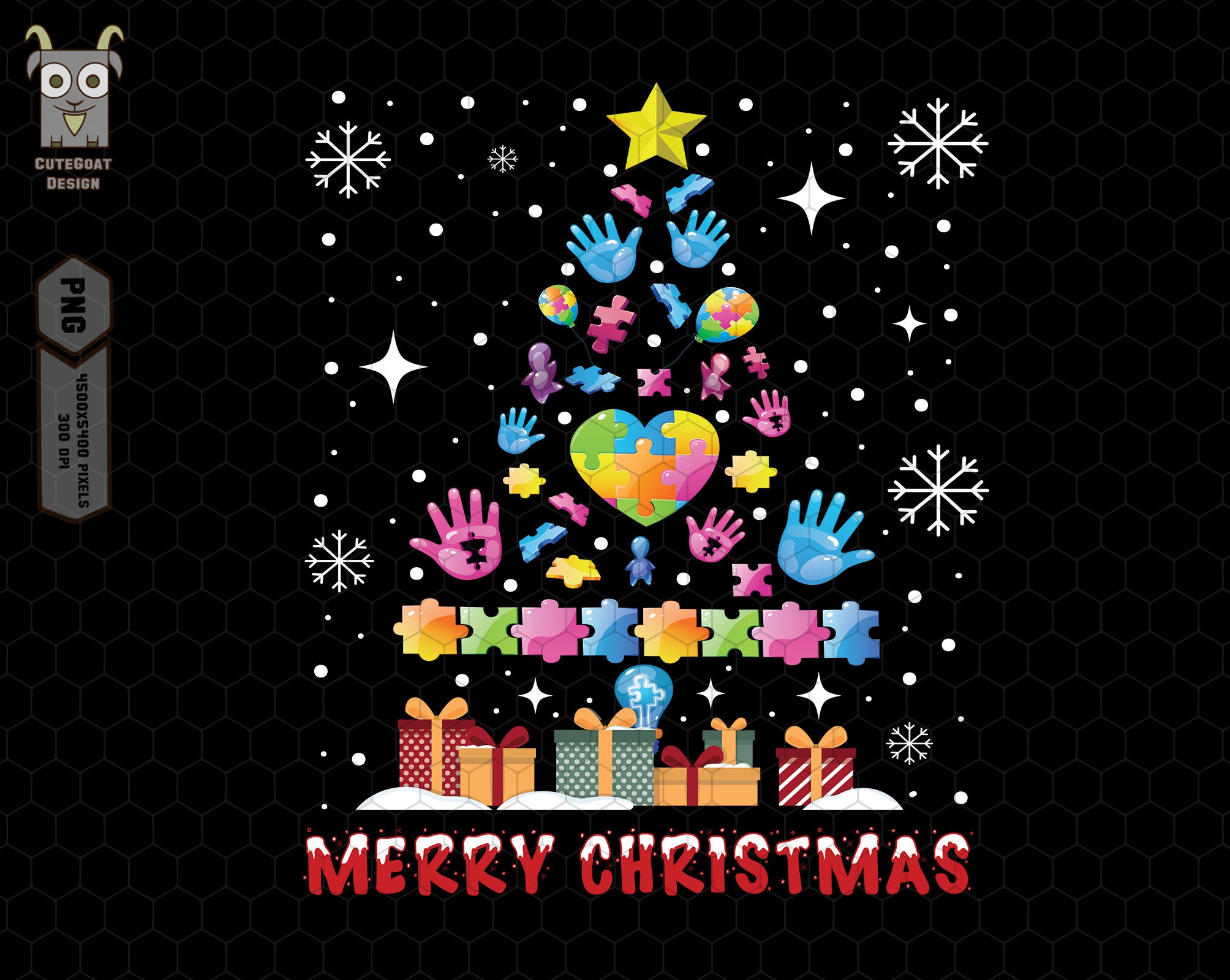 Merry Christmas Png, Autism Tree Png, Autism Awareness Png, | Inspire ...