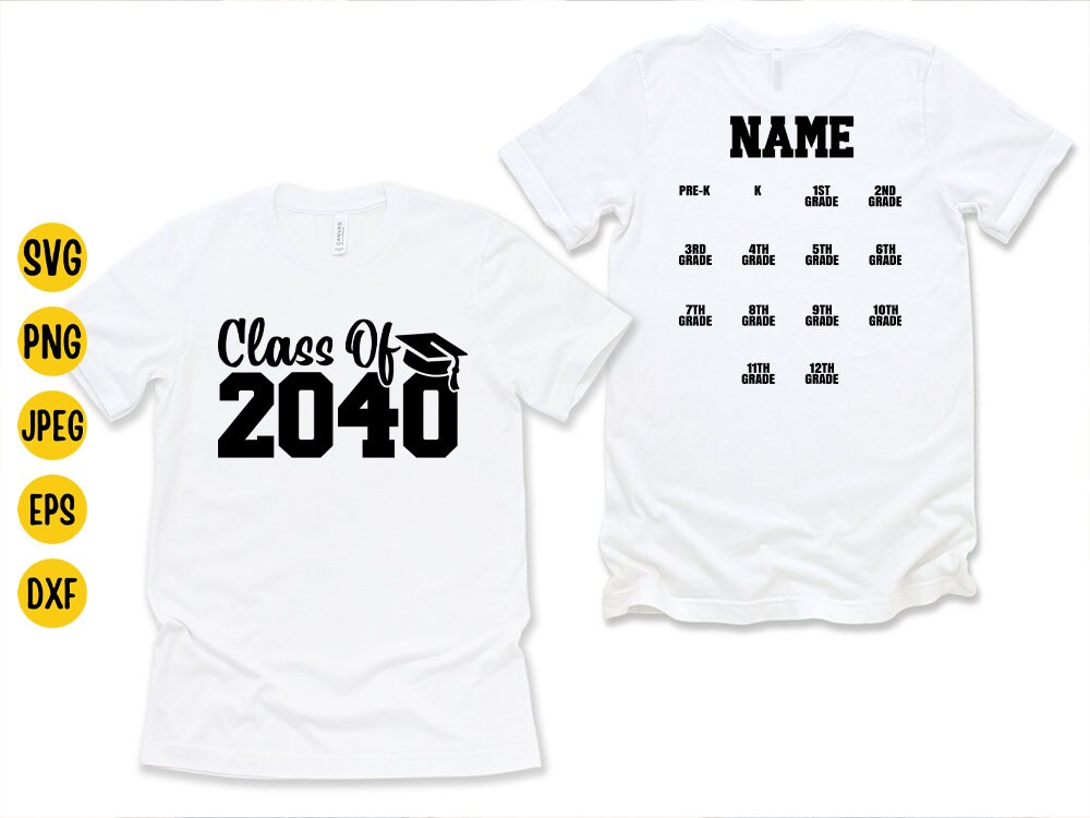 Personalized Class of 2040 Svg, Grow with me Handprint Shirt | Inspire ...