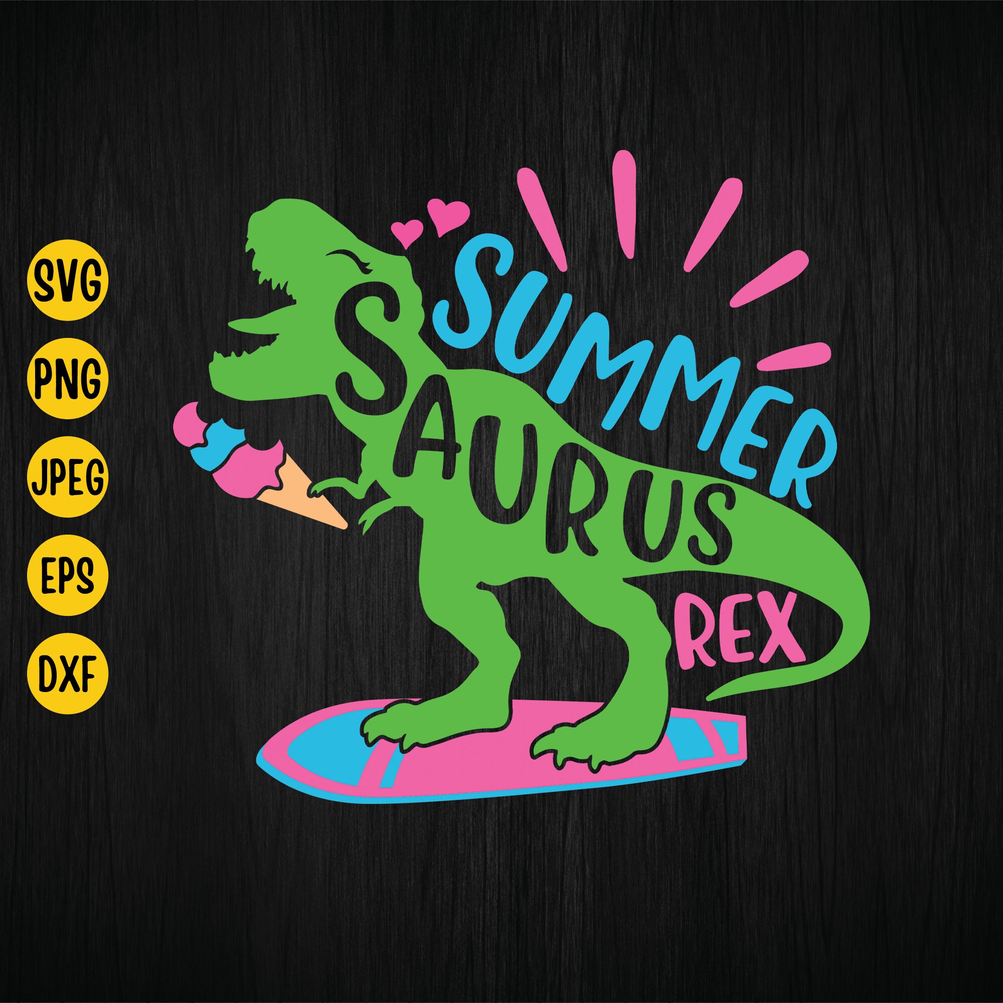 Summer Saurus T-Rex Svg, Dinosaur Summer Svg, Funny Dino Svg - Inspire ...