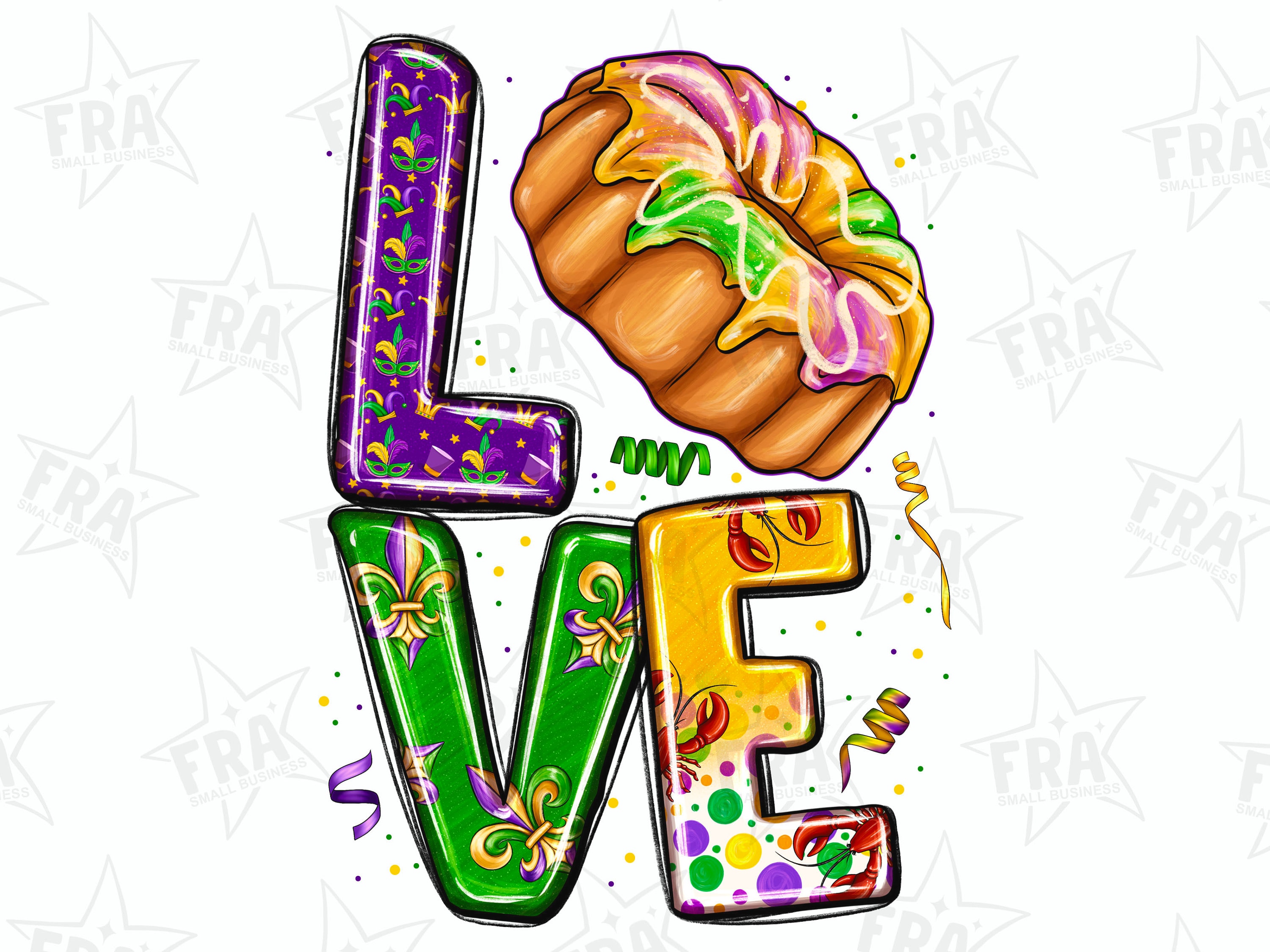 Mardi Gras King Cake PNG Love Design, Mardi Gras Png, Love M - Inspire ...
