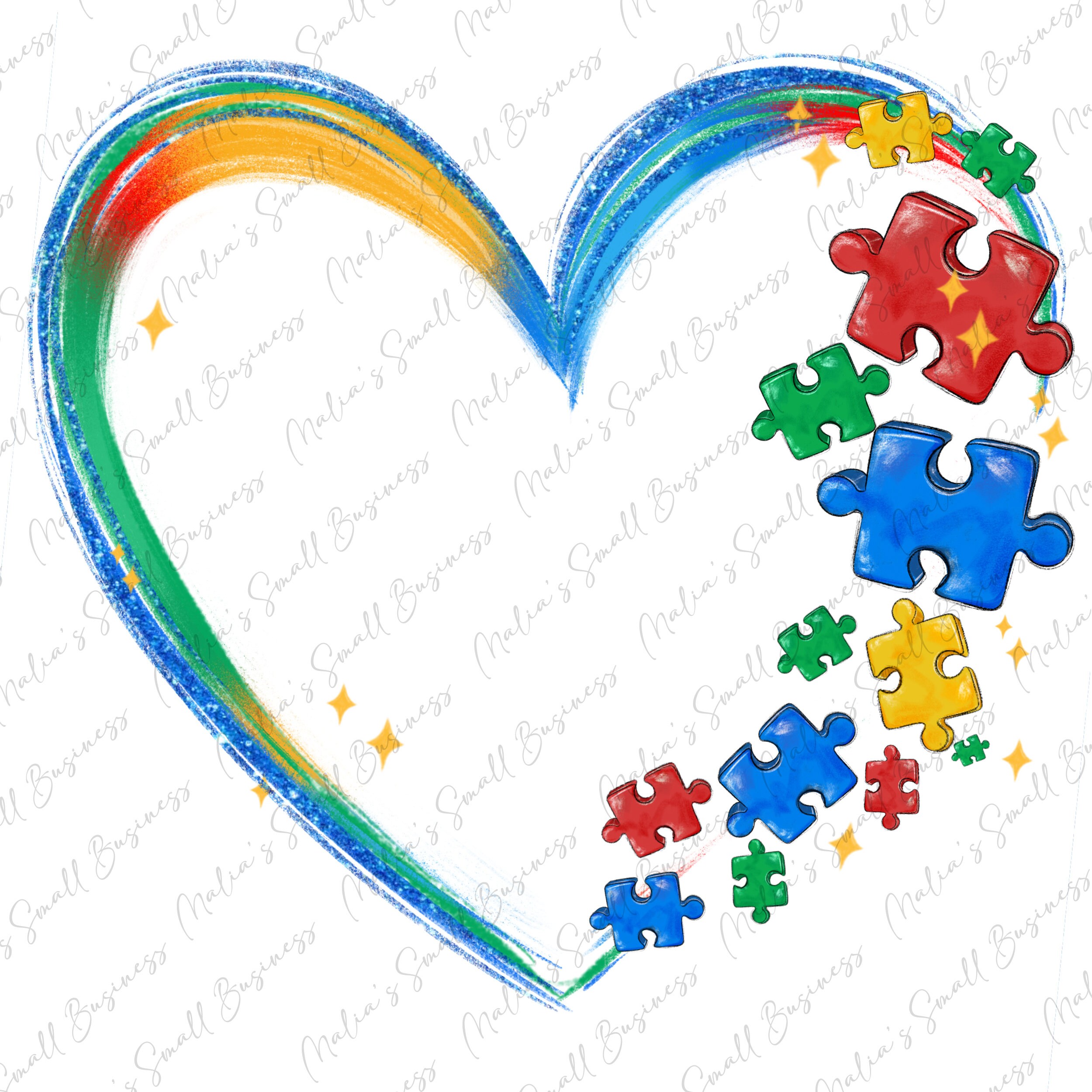 Autism heart png sublimation design download, Autism Awarene | Inspire ...