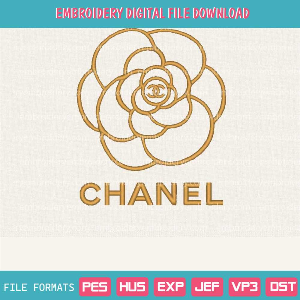 Chanel flower logo camellia machine embroidery designs downl | Inspire ...