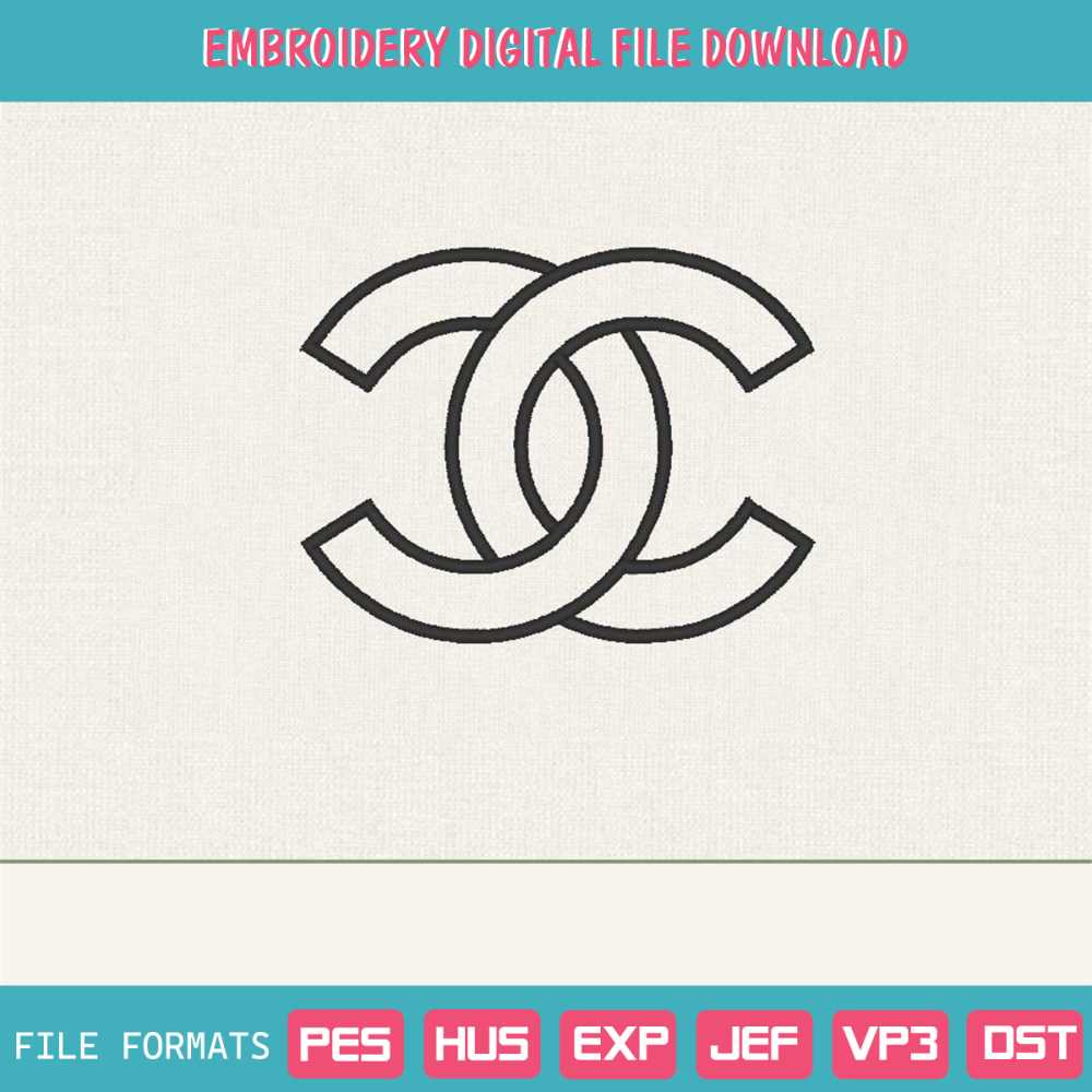 Chanel sign outline logo machine embroidery designs download | Inspire ...