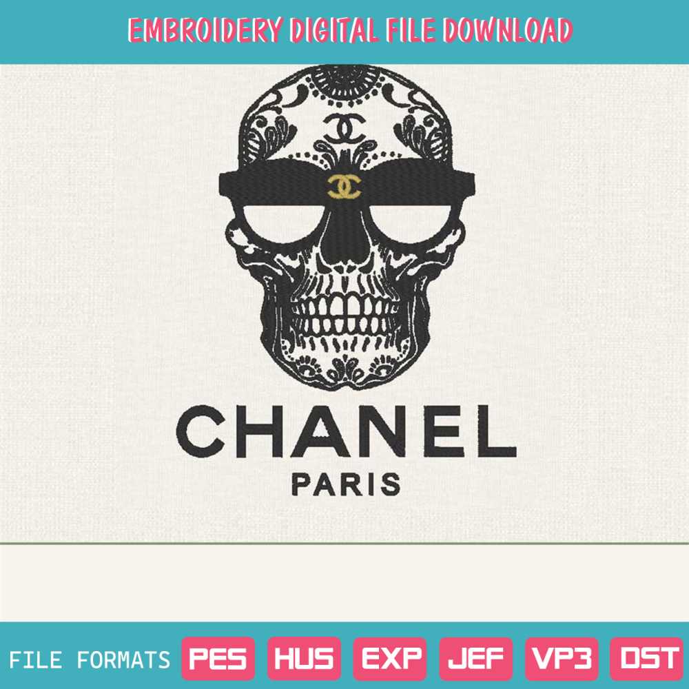 Chanel skull logo machine embroidery design instant download | Inspire ...