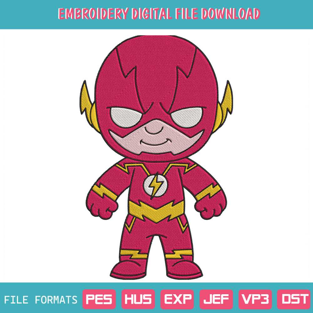 Baby Flash Embroidery Designs File, DC Comics Machine Embroi | Inspire ...