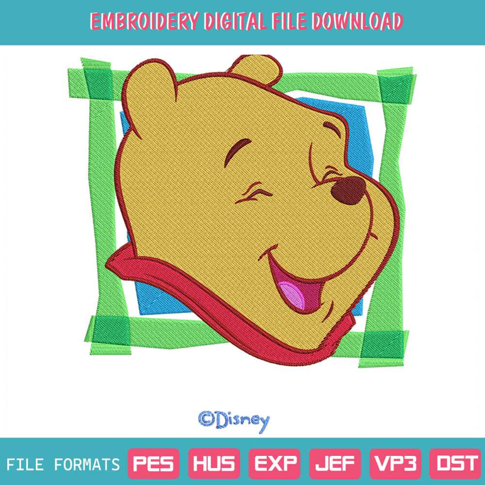 Pooh Head Funny Embroidery Designs File, Winnie The Pooh Mac | Inspire ...