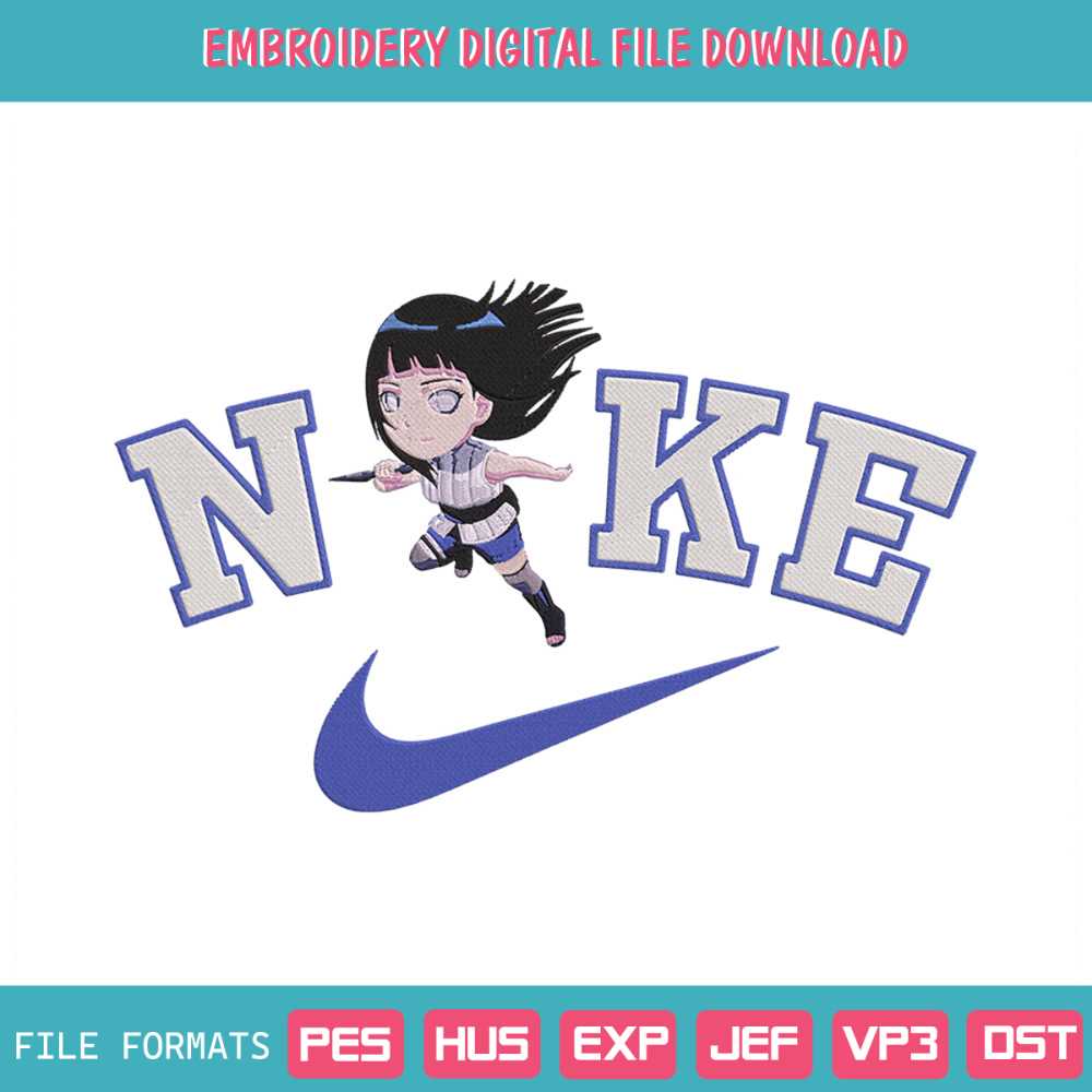 Nike Hinata Hyuga Chibi Cute Embroidery Designs File Nike Ma | Inspire ...