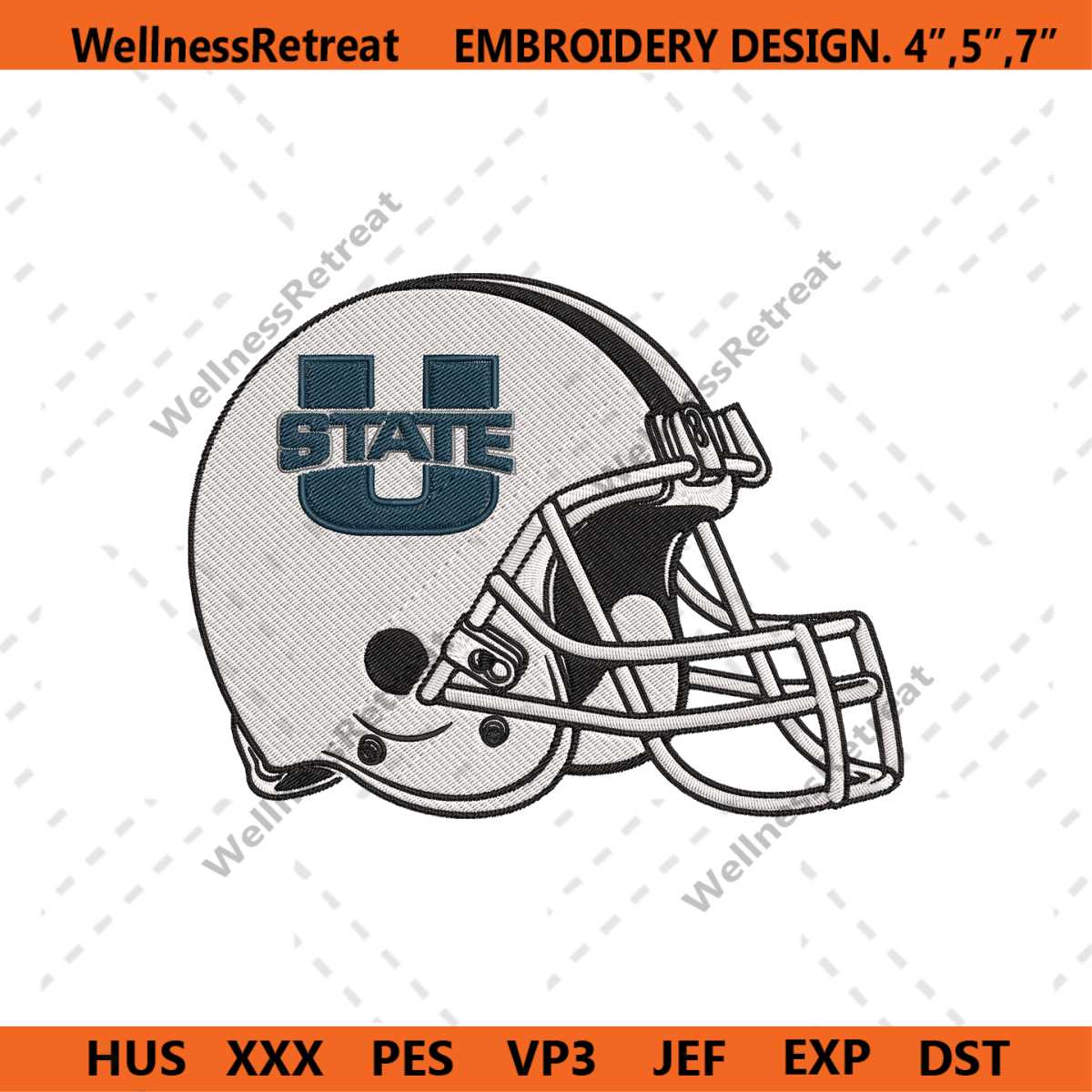Utah State Aggies Helmet Embroidery Design Download File - Inspire Uplift