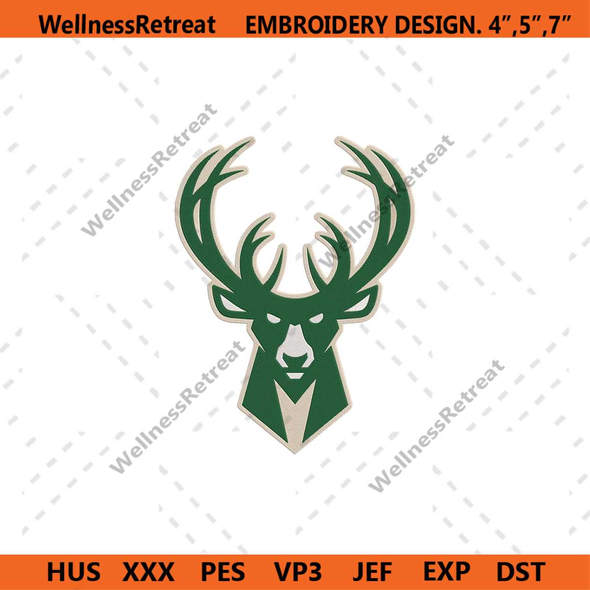 Milwaukee Bucks Logo Wallpaper Embroidery File Design, Milwa | Inspire ...