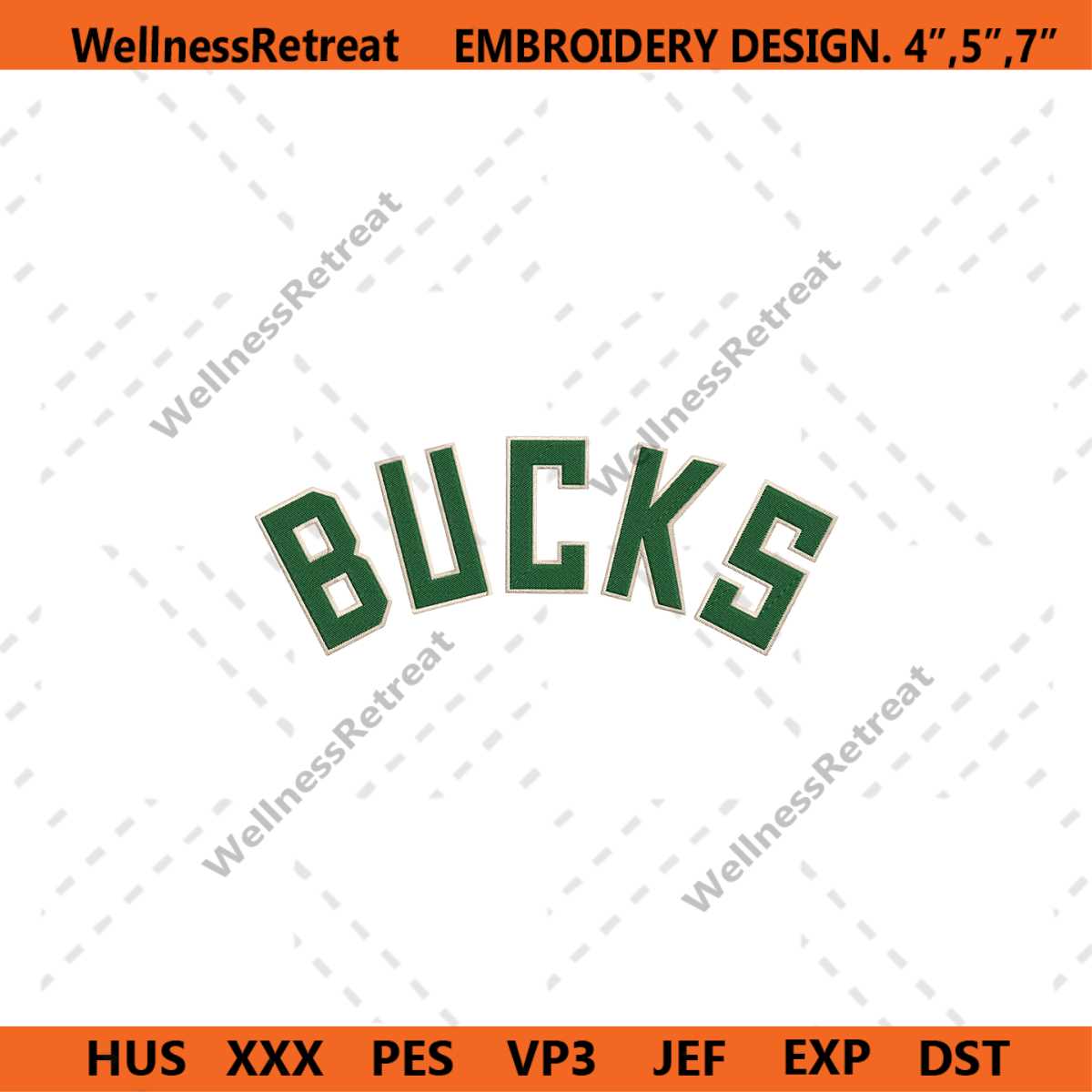 Milwaukee Bucks Wordmark Logo Embroidery Files, Milwaukee Bu | Inspire ...