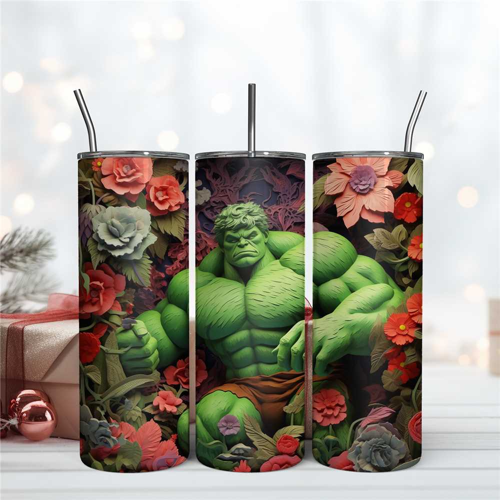 3D Inflated Hulk With Flower Skinny 20oz Digital Download Fi - Inspire ...