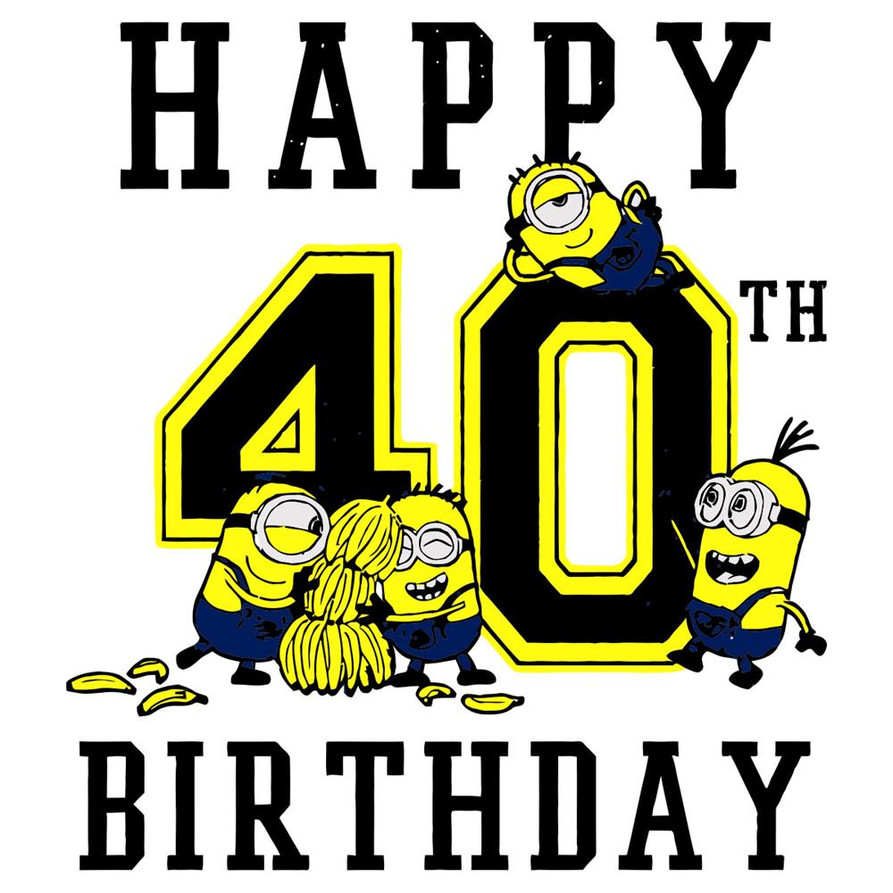 Minions Happy 40th Birthday Svg, Birthday Svg, Minions Svg, | Inspire ...