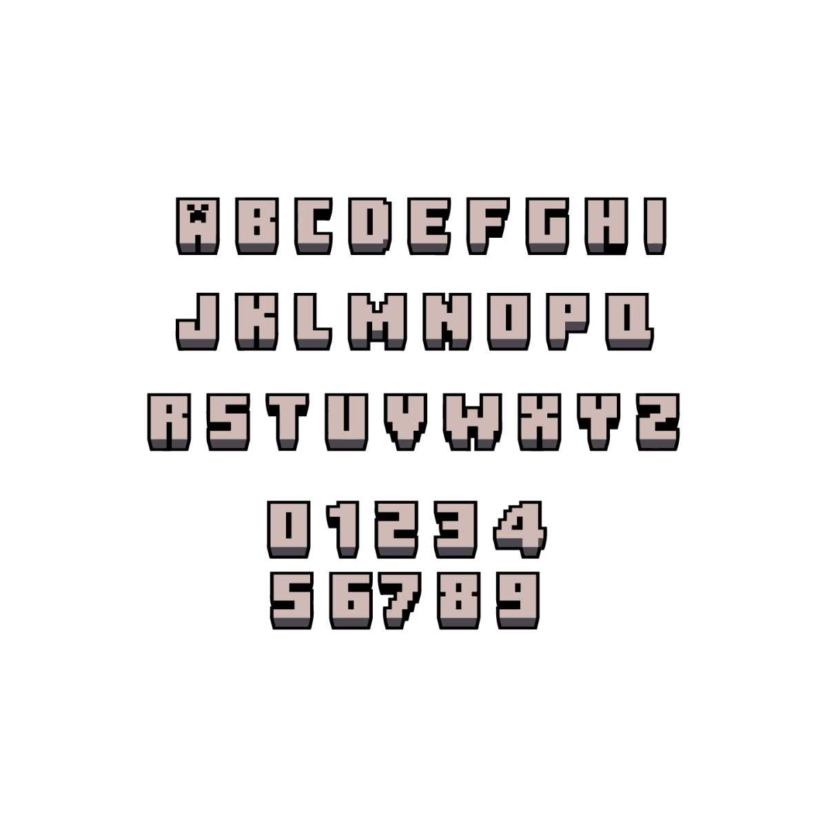 Minecraft 3d Font SVG, Minecraft Font Cricut, Alphabet Minec | Inspire ...