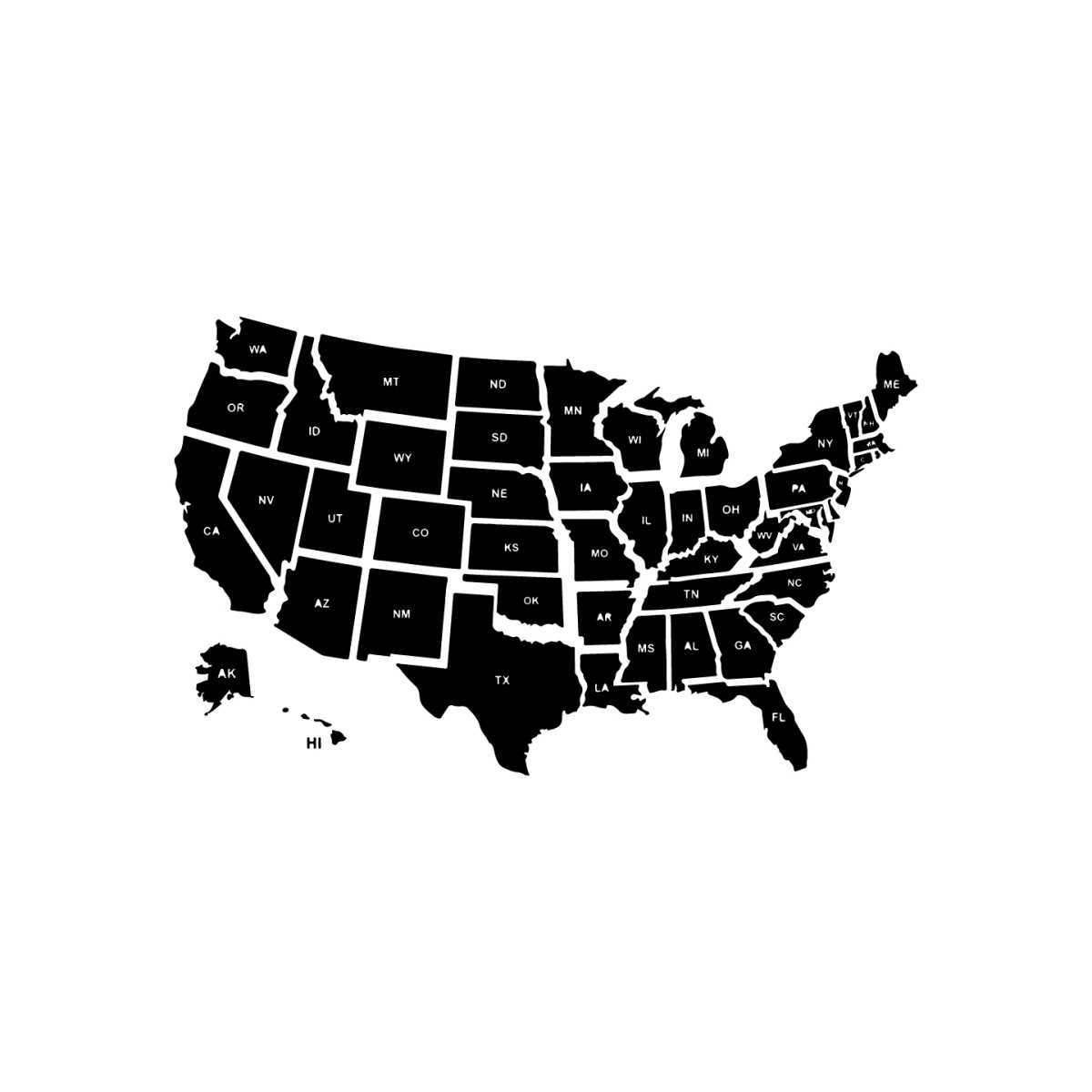 USA MAP SVG Files, States Svg Files For Cricut, All States S | Inspire ...