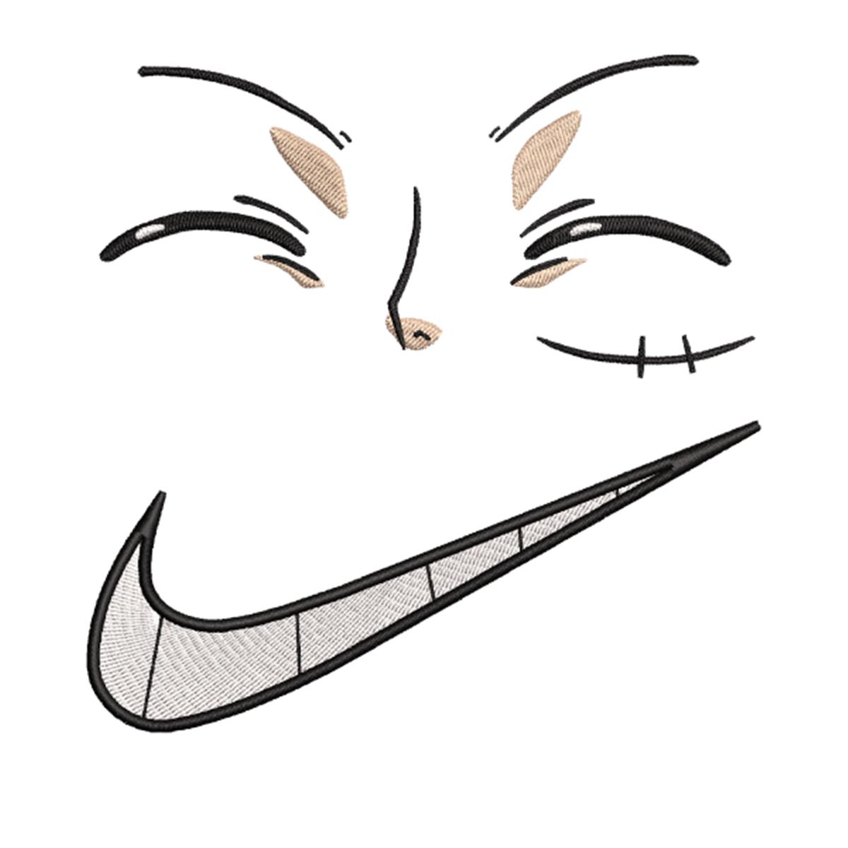 Nike Smile Luffy Face Embroidery Design Download Anime One P - Inspire ...