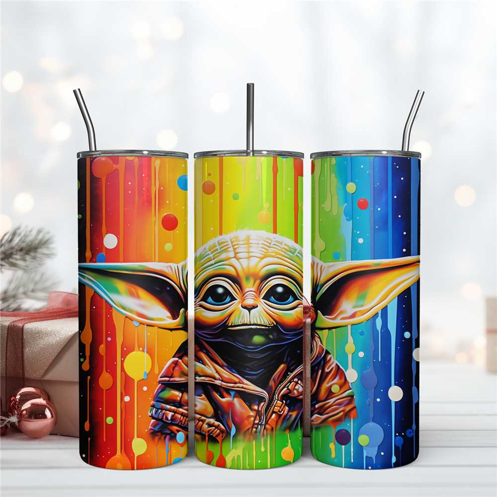 3D Inflated Baby Yoda Dripping 20oz, Baby Yoda Tumbler Desig - Inspire ...
