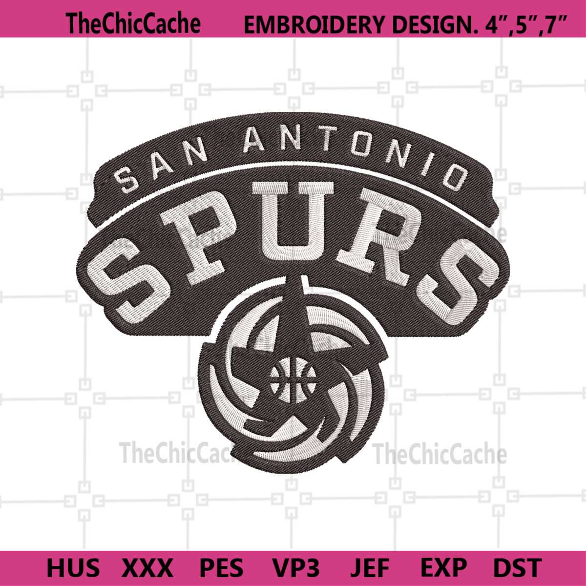 San Antonio Spurs Logo Machine Embroidery Files, San Antonio | Inspire ...